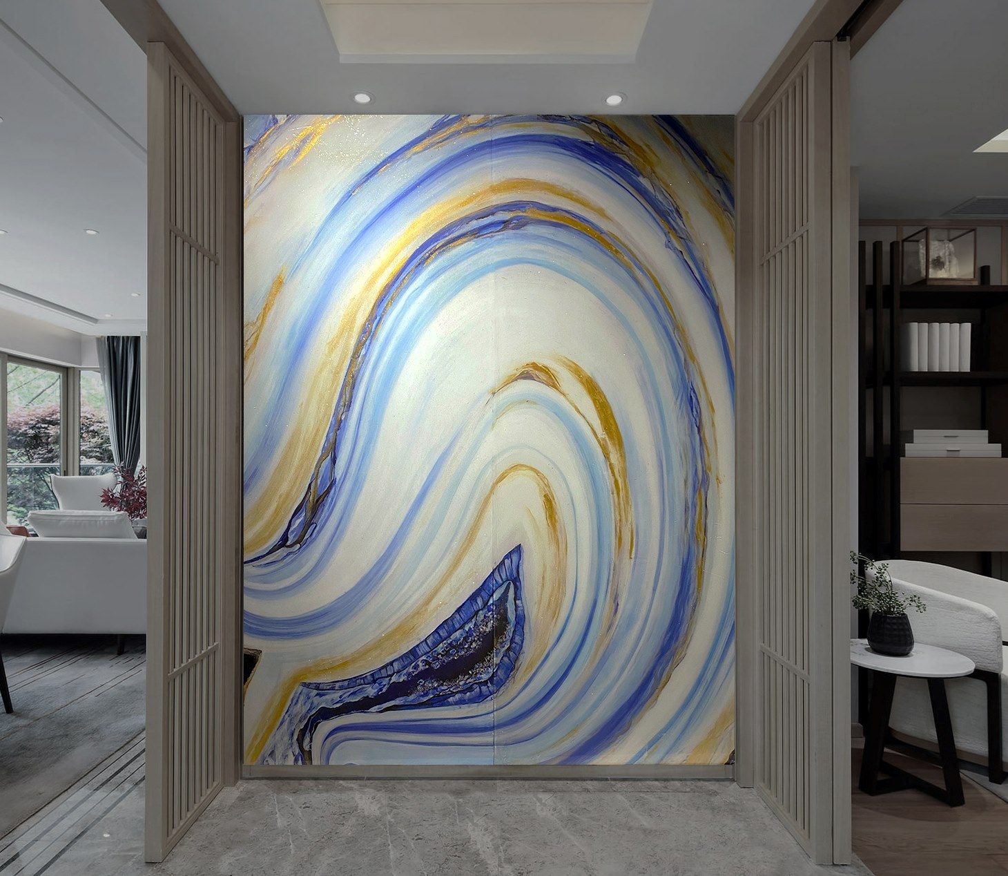 Indoor Kerlite® wall tiles AGATA GOLD By Officinarkitettura®