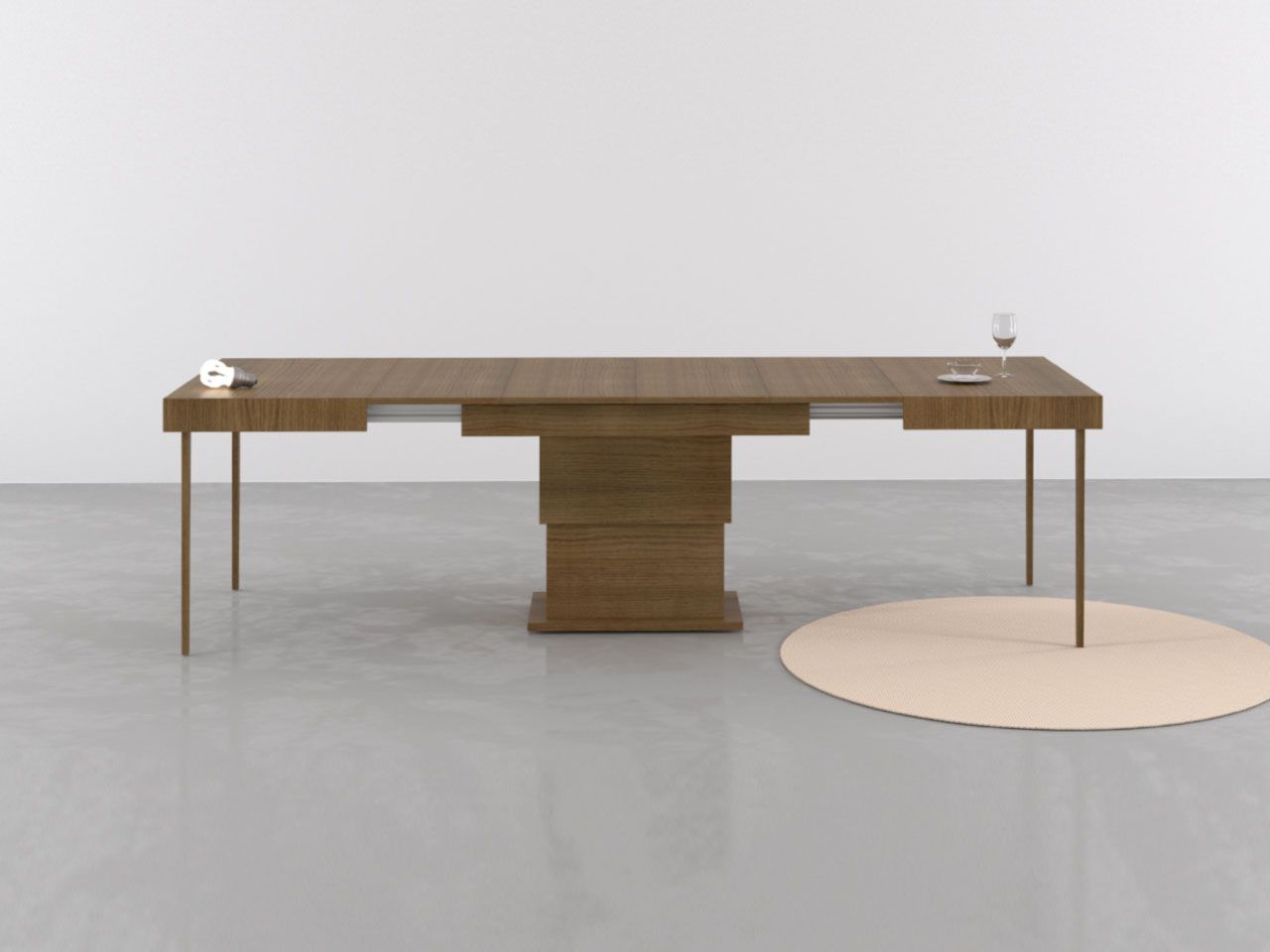 Height-adjustable extending wooden table AGIO By Piemy