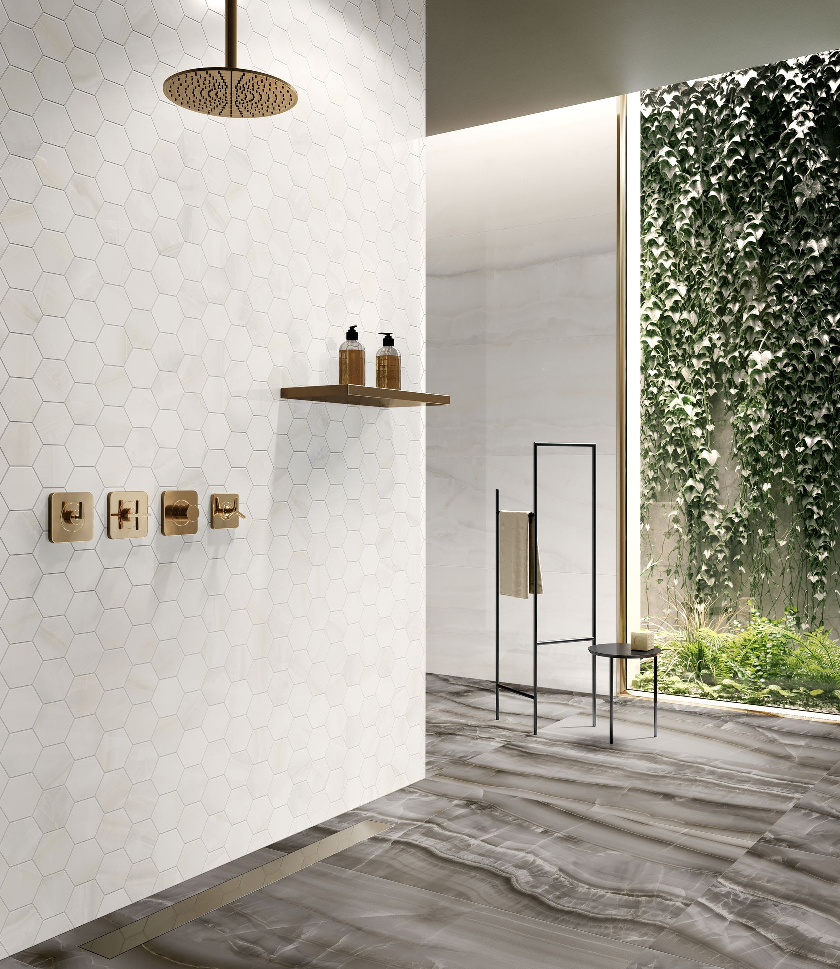 Porcelain stoneware wall/floor tiles with marble effect AKOYA OCEAN ...