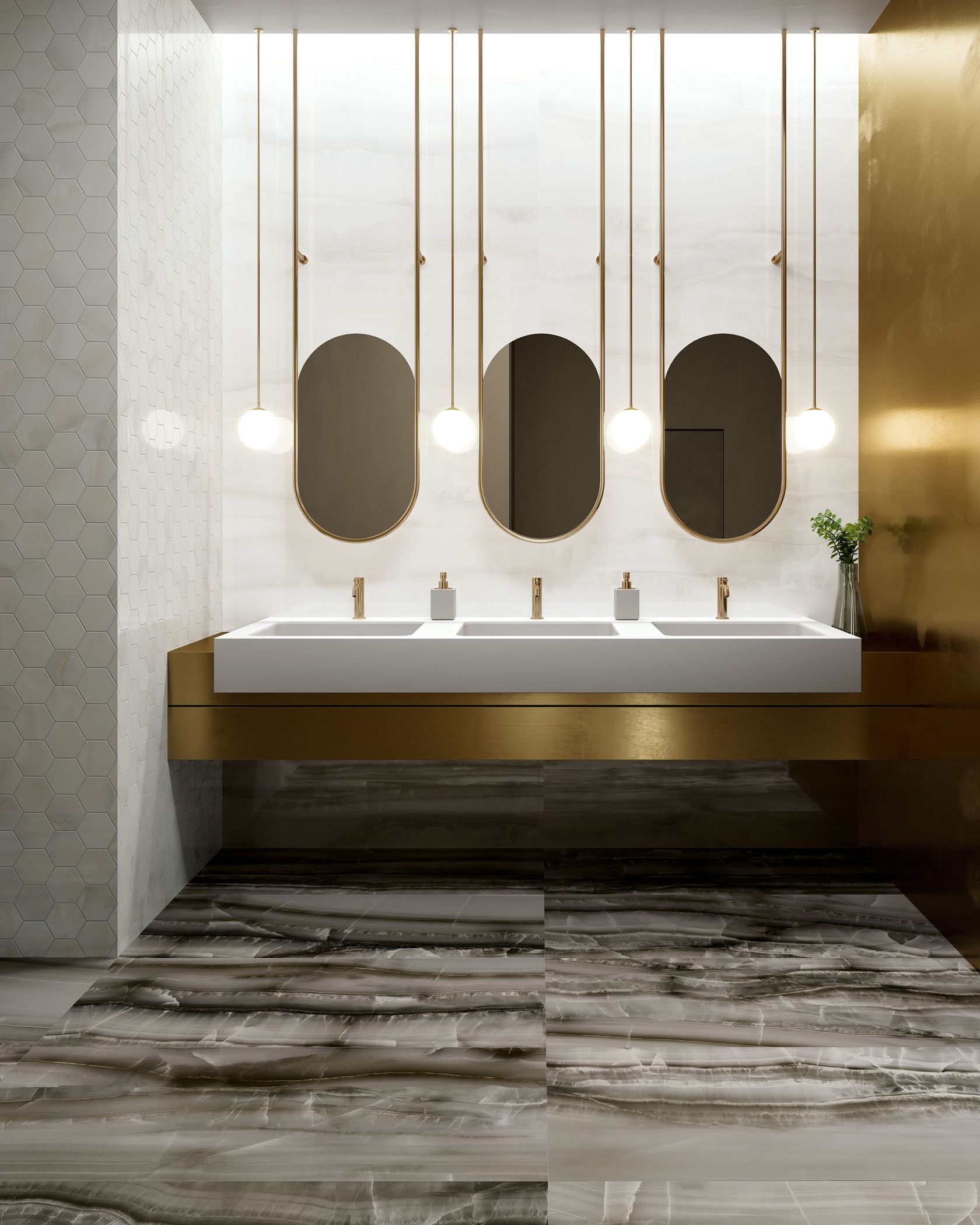 Porcelain stoneware wall/floor tiles with marble effect AKOYA OCEAN ...