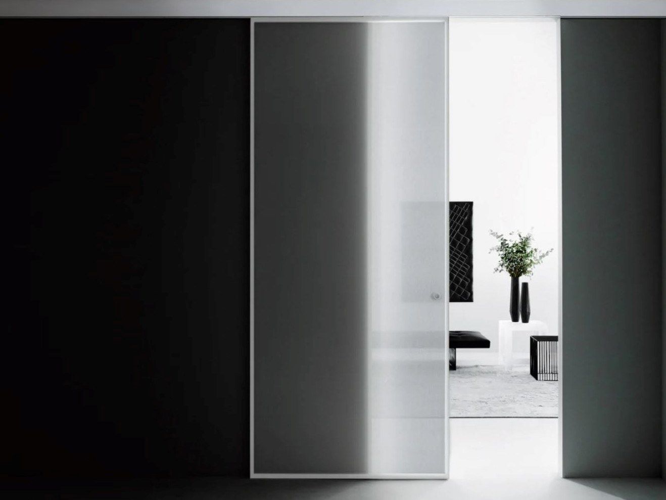 ALADIN SLIDE MONO Glass sliding door By Glas Italia | design Piero Lissoni