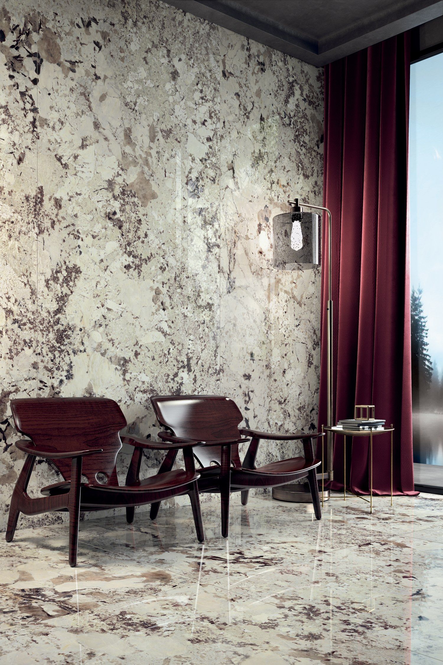 Laminated stoneware wall/floor tiles with marble effect ALLURE - ALASKA ...