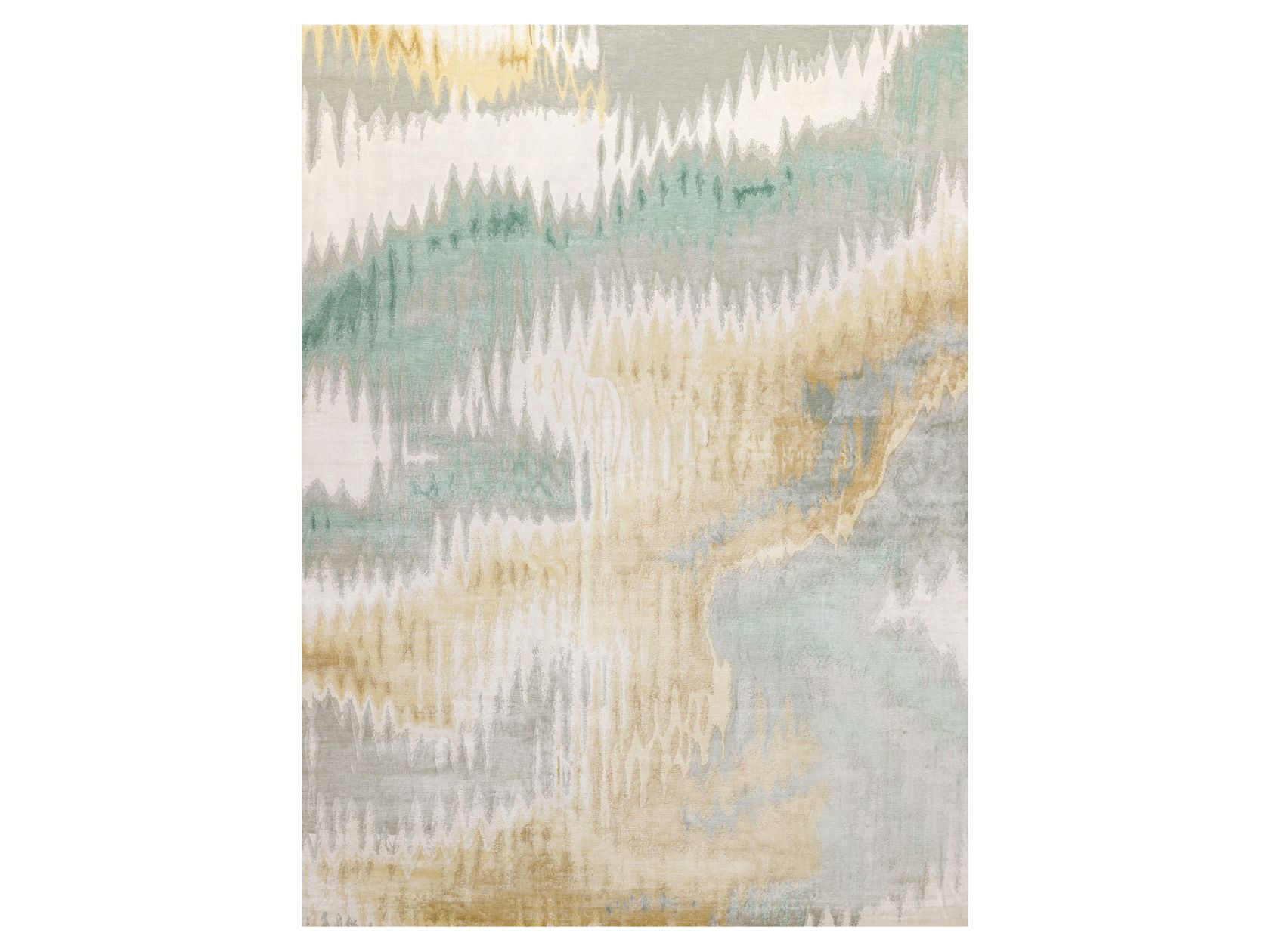 Handmade rectangular silk rug ALCHEMY MINT By Edition Bougainville