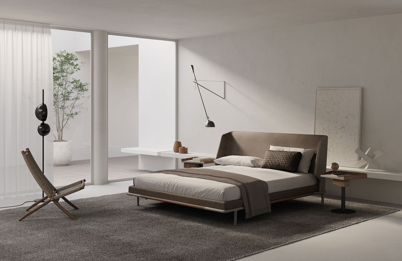 ALFRED Double bed with upholstered headboard By Frigerio | design ...