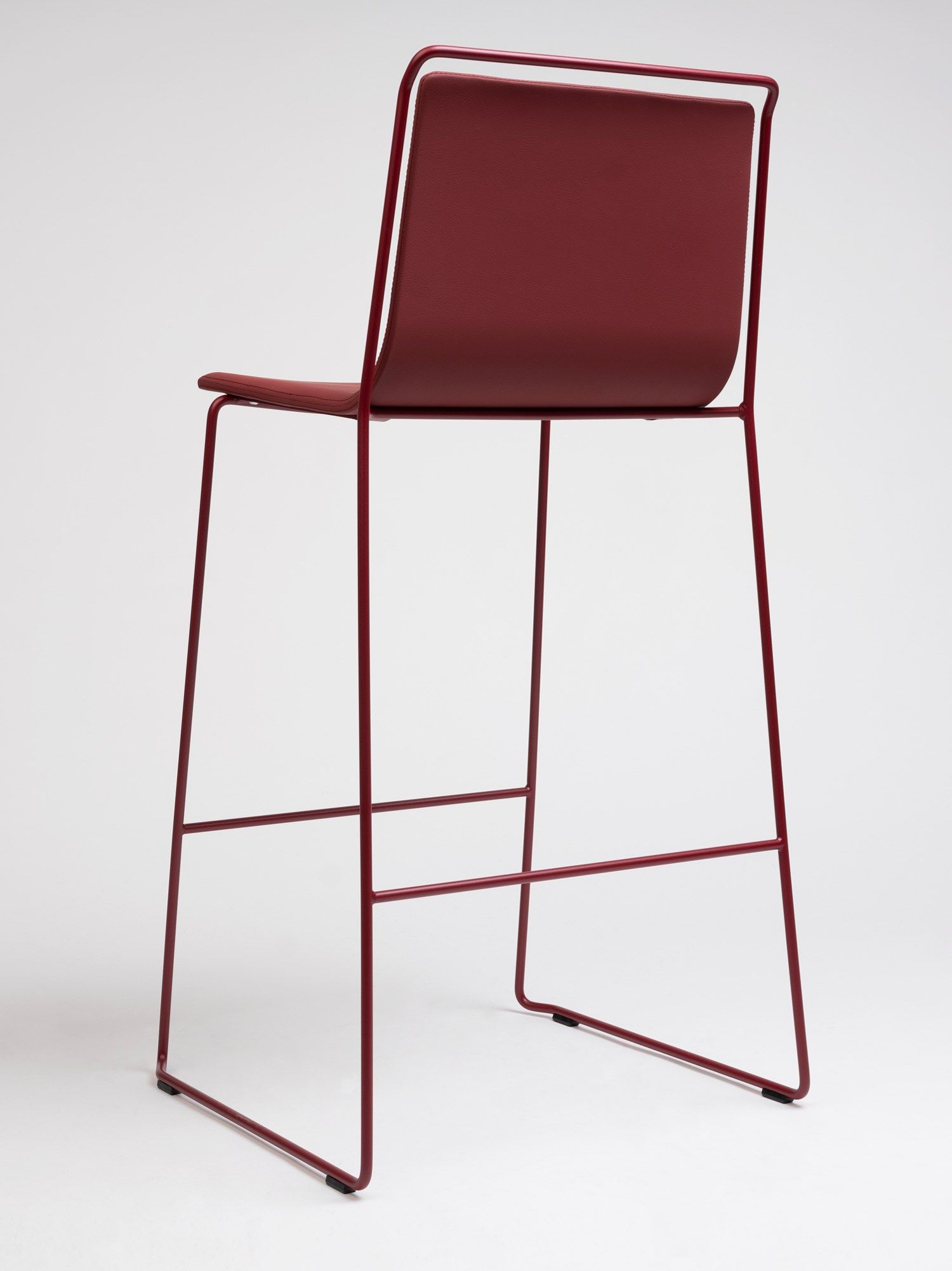 High steel stool with seat covered in leather ALO 75 By ONDARRETA ...
