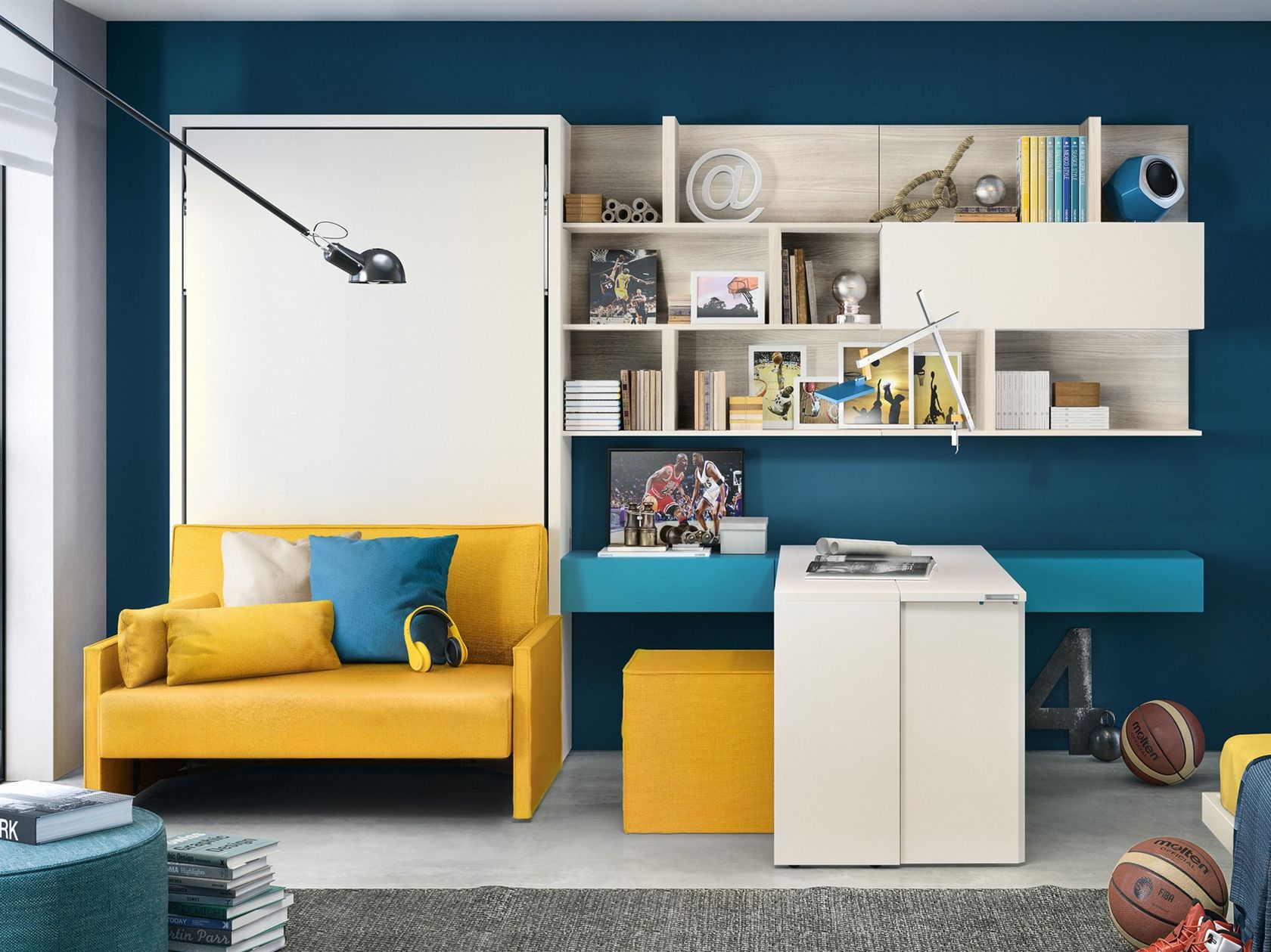 Divano trasformabile in tessuto a 2 posti ALTEA 120 SOFA By CLEI