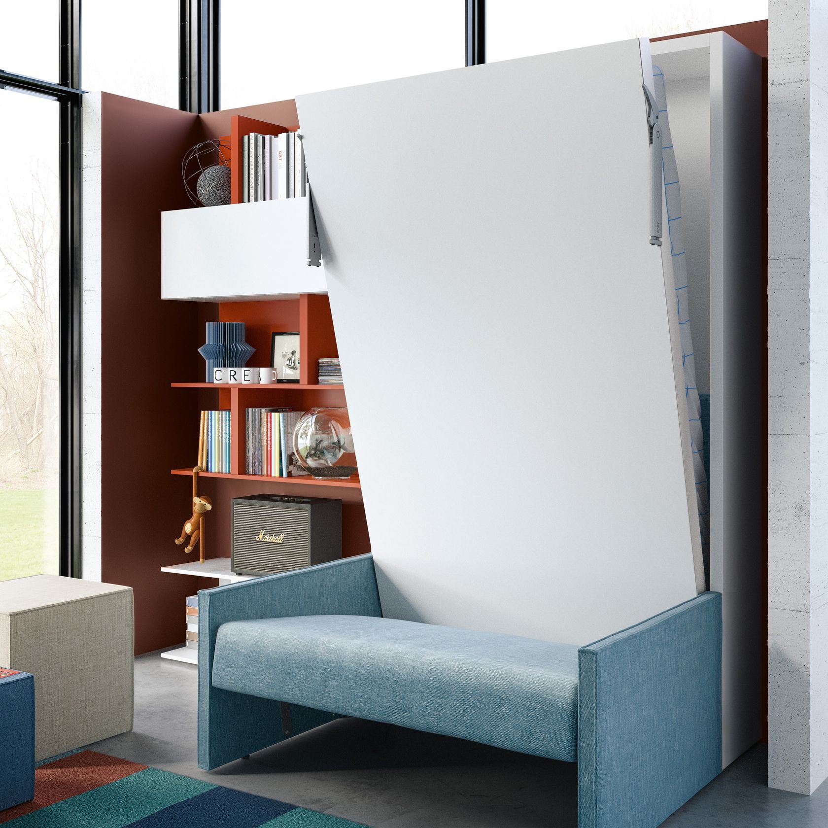 Divano trasformabile in tessuto a 2 posti ALTEA 120 SOFA By CLEI