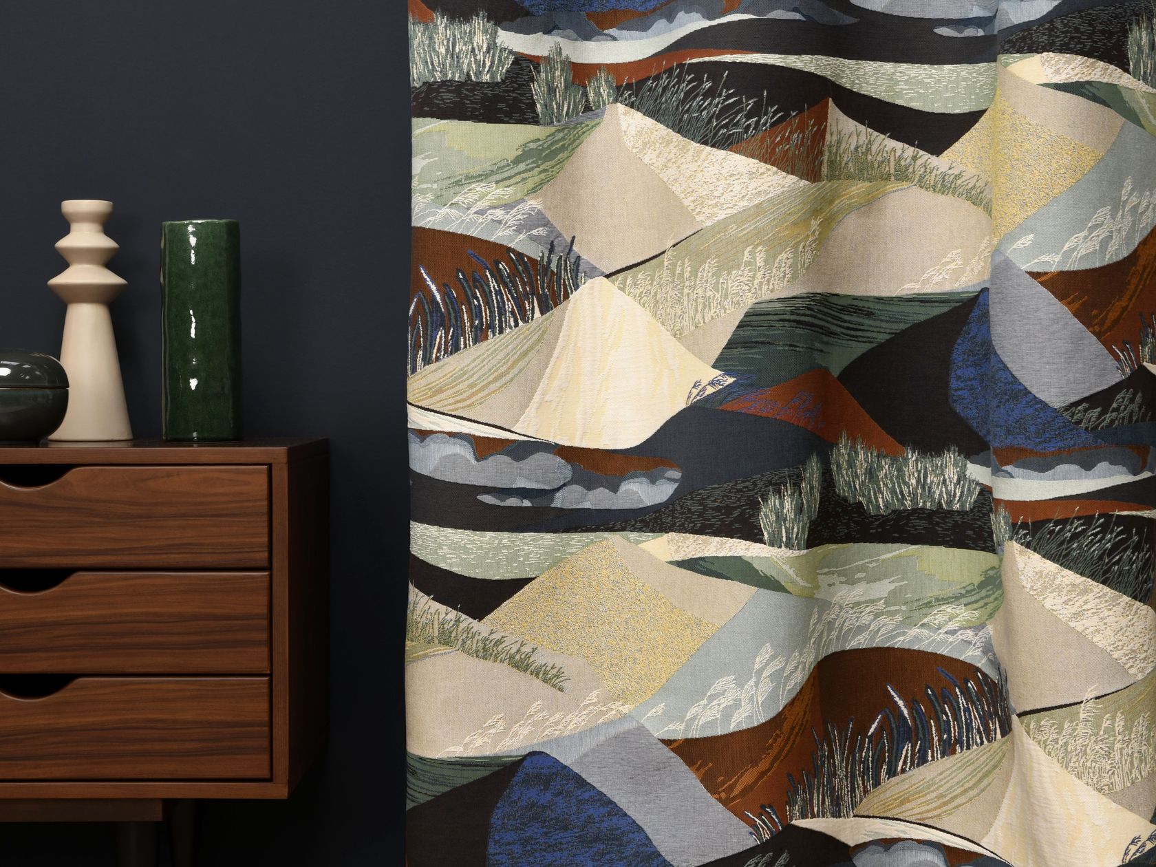 Cotton fabric with graphic pattern ALTITUDE By LELIEVRE