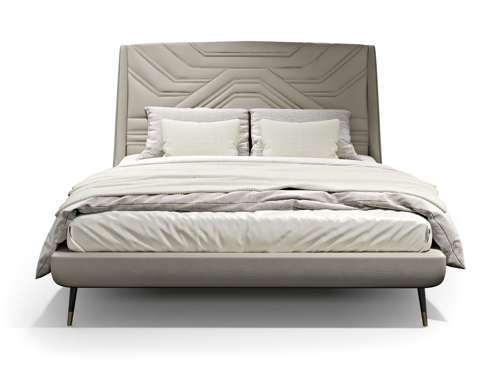 Fabric double bed with upholstered headboard AMÈLIE By Capital Collection