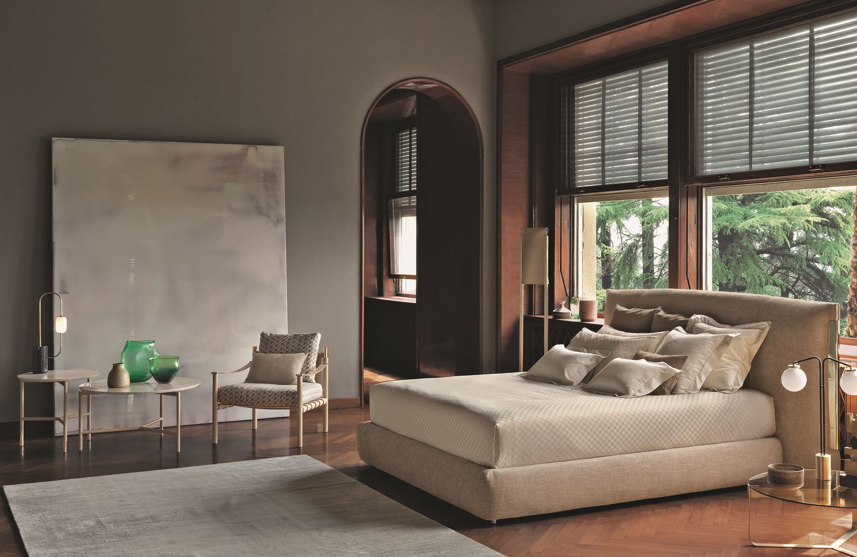 AMAL Upholstered double bed By Flou
