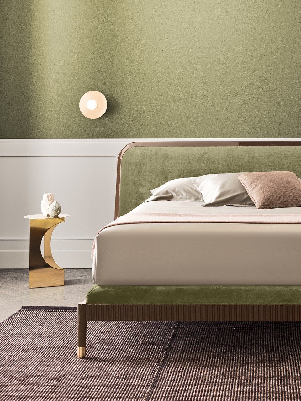 Letto matrimoniale in legno con testiera imbottita AMANTE By PIANCA ...