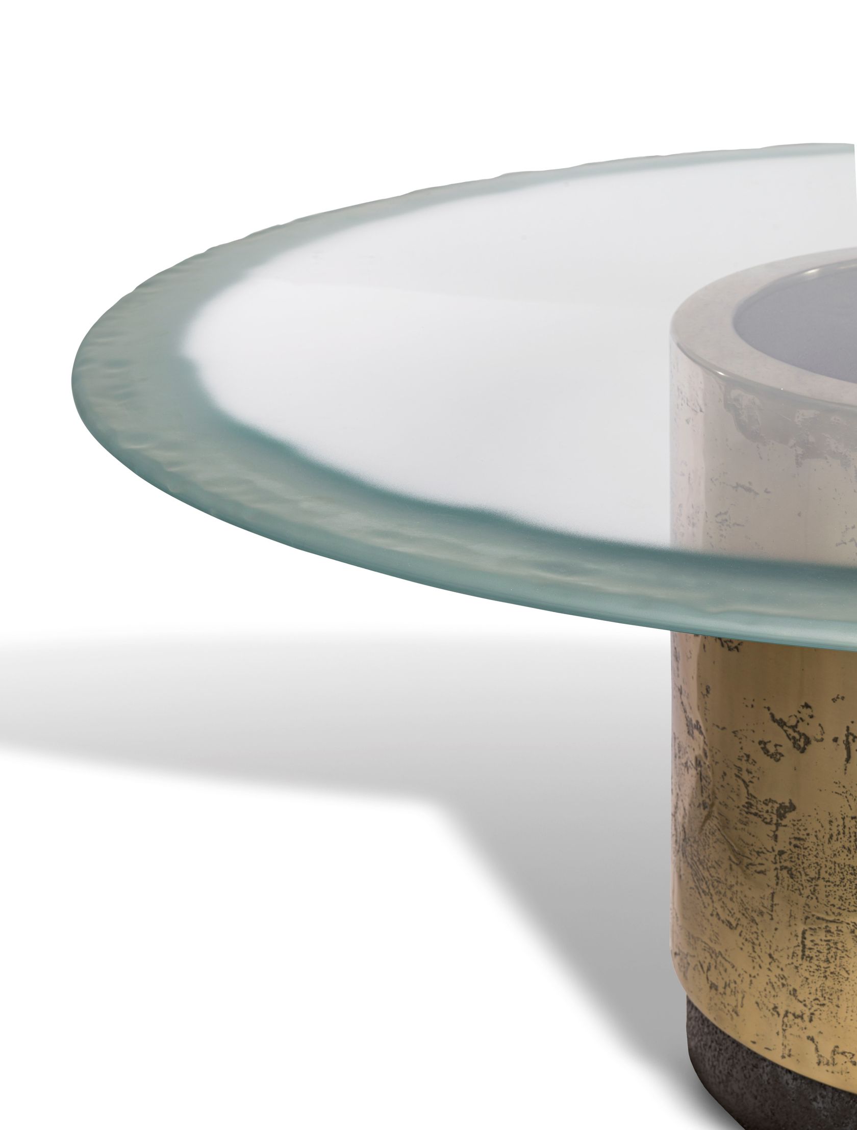 AMOS Round sandblasted glass dining table By Visionnaire | design Draga ...