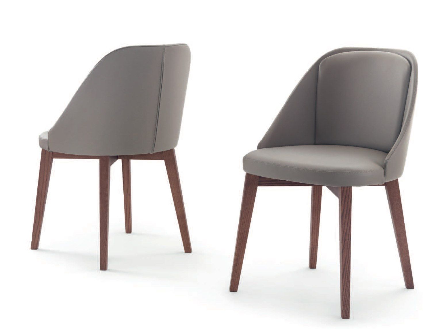Upholstered leather chair AMY By Pacini & Cappellini