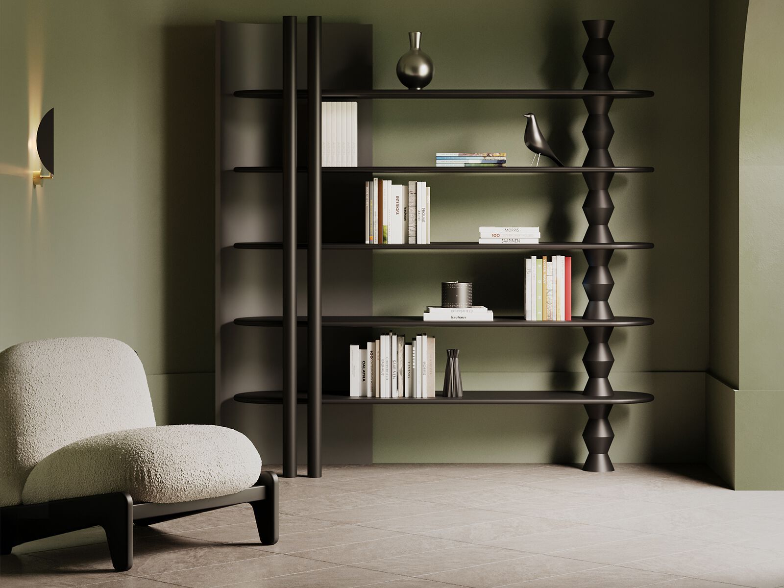 ALLY Open wooden bookcase By ANA ROQUE INTERIORS