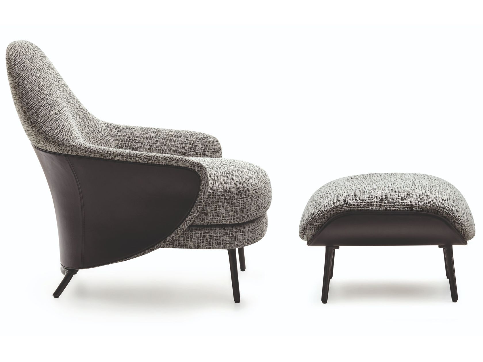 ANGIE Fabric armchair with footstool By Minotti | design GamFratesi