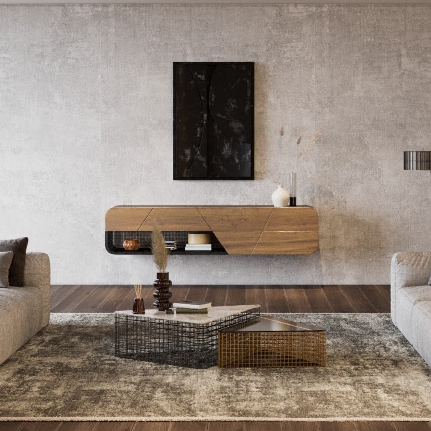 ANGLE Low triangular steel coffee table By Cobermaster Concept