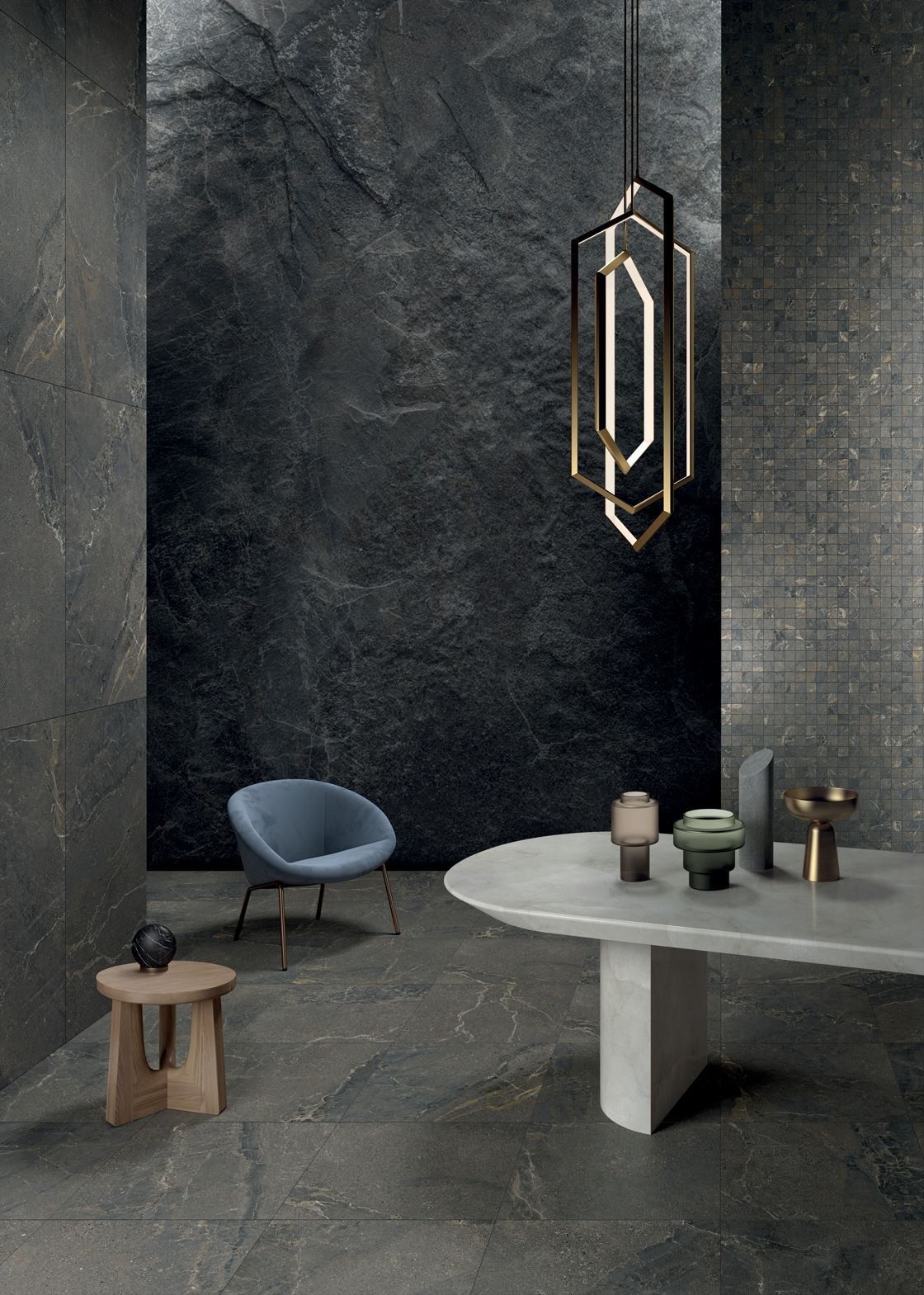 Indoor/outdoor porcelain stoneware wall/floor tiles with stone effect ...