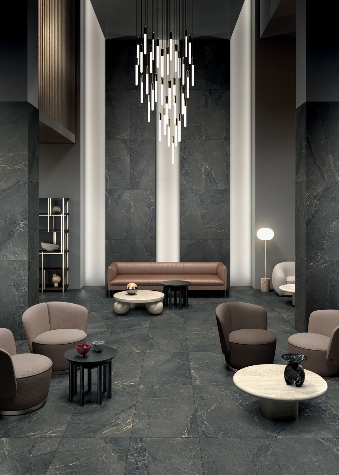 Indoor/outdoor porcelain stoneware wall/floor tiles with stone effect ...