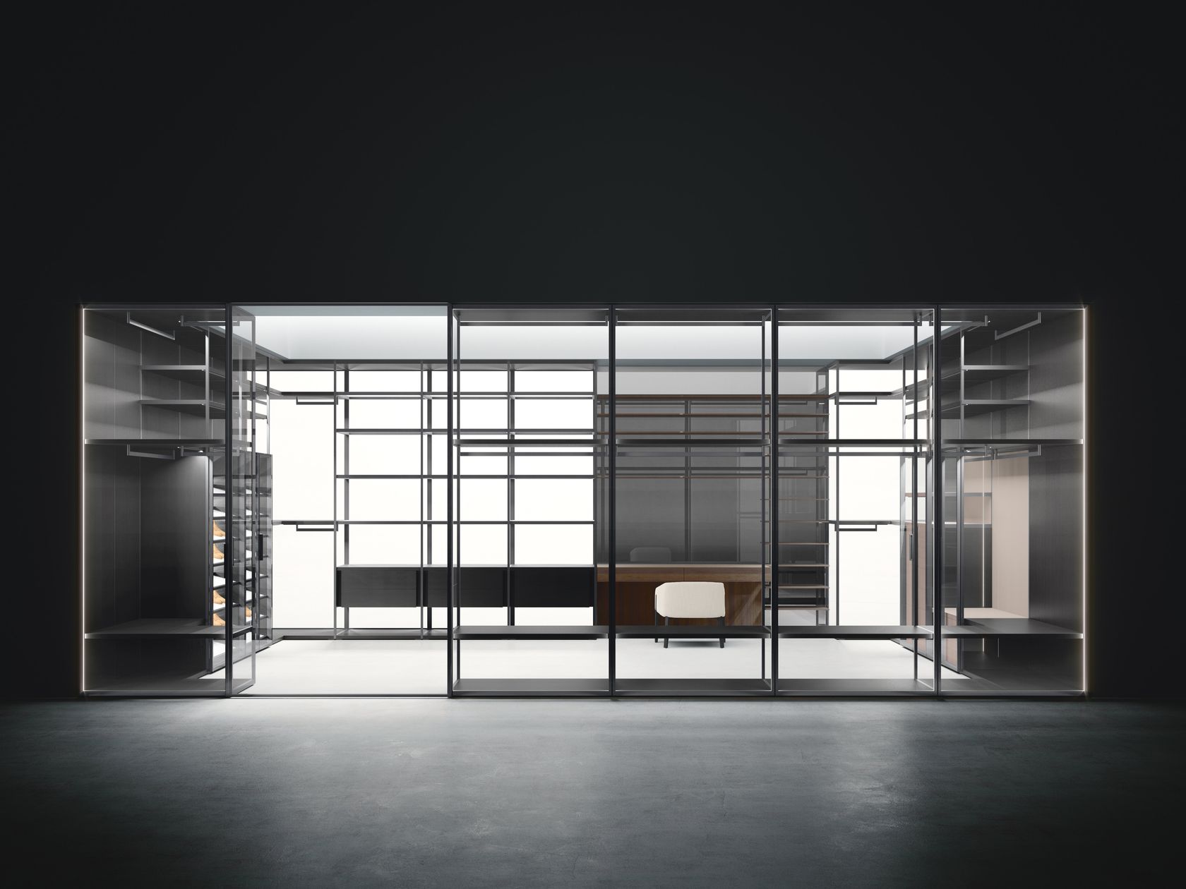 ANTIBES Partition system / walk-in closet By Boffi | design Piero Lissoni