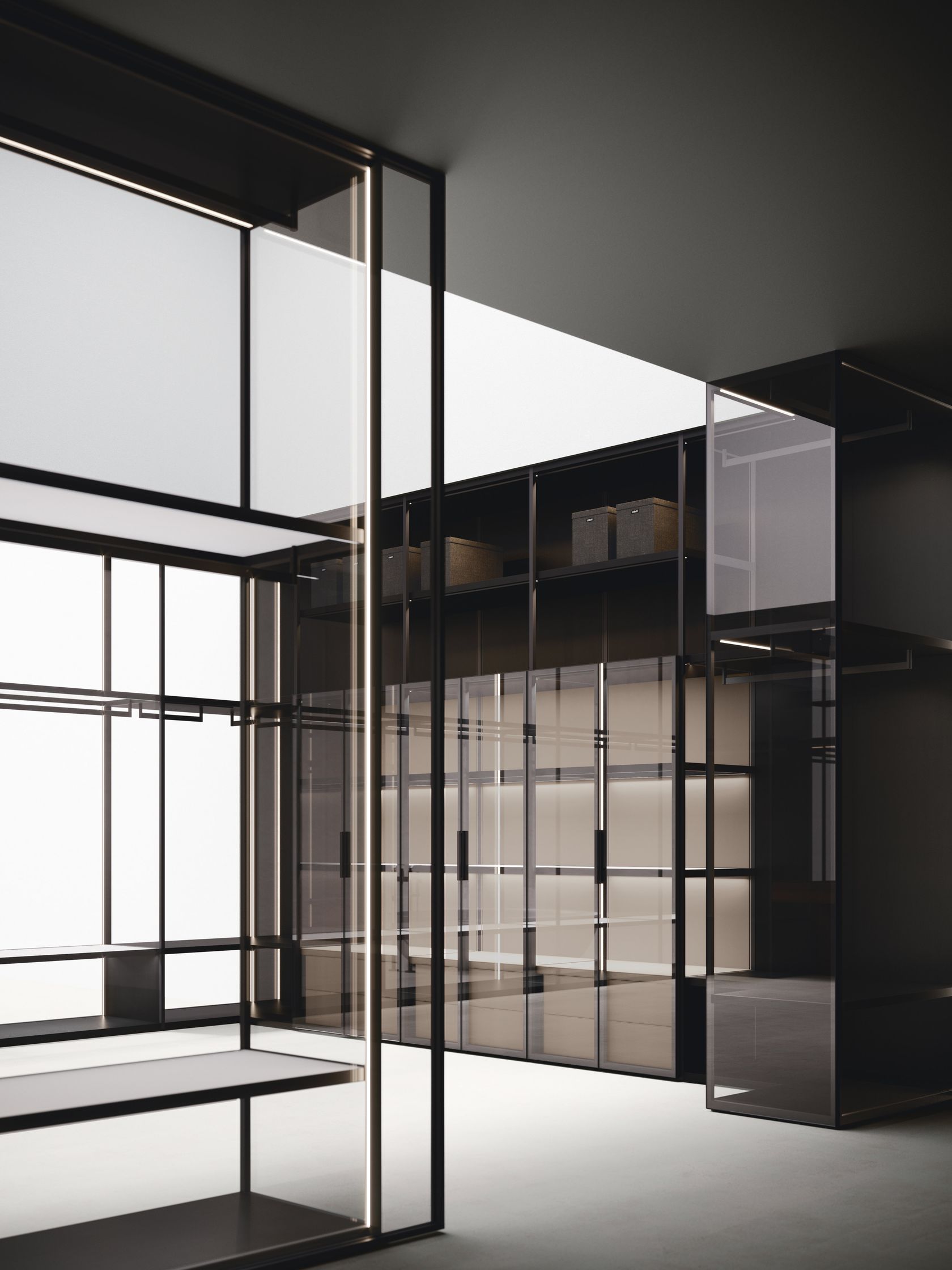 ANTIBES Partition system / walk-in closet By Boffi | design Piero Lissoni