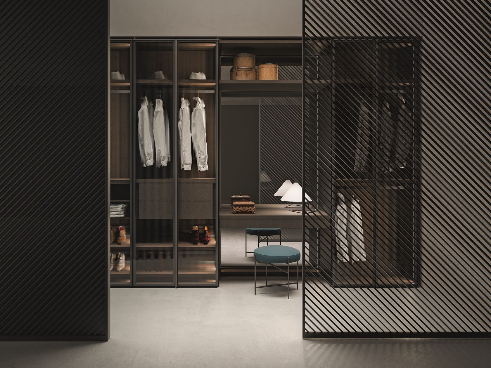 ANTIBES Partition system / walk-in closet By Boffi | design Piero Lissoni