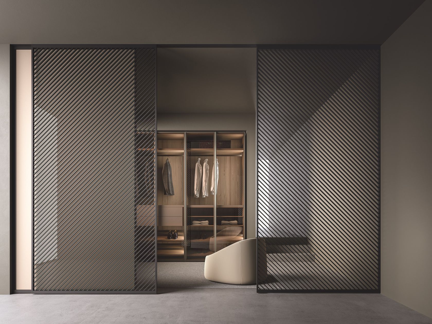 ANTIBES Partition system / walk-in closet By Boffi | design Piero Lissoni