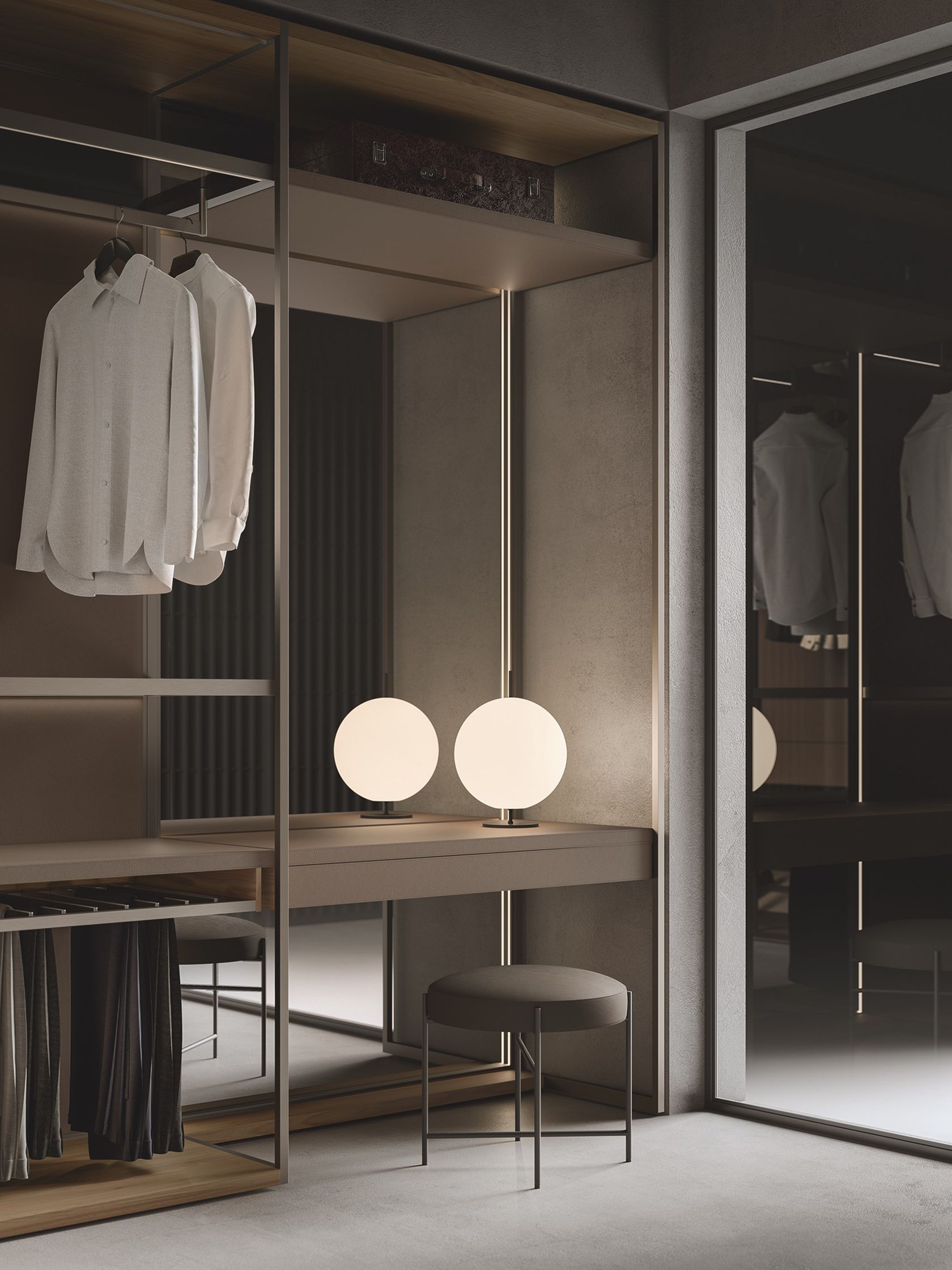 ANTIBES Partition system / walk-in closet By Boffi | design Piero Lissoni