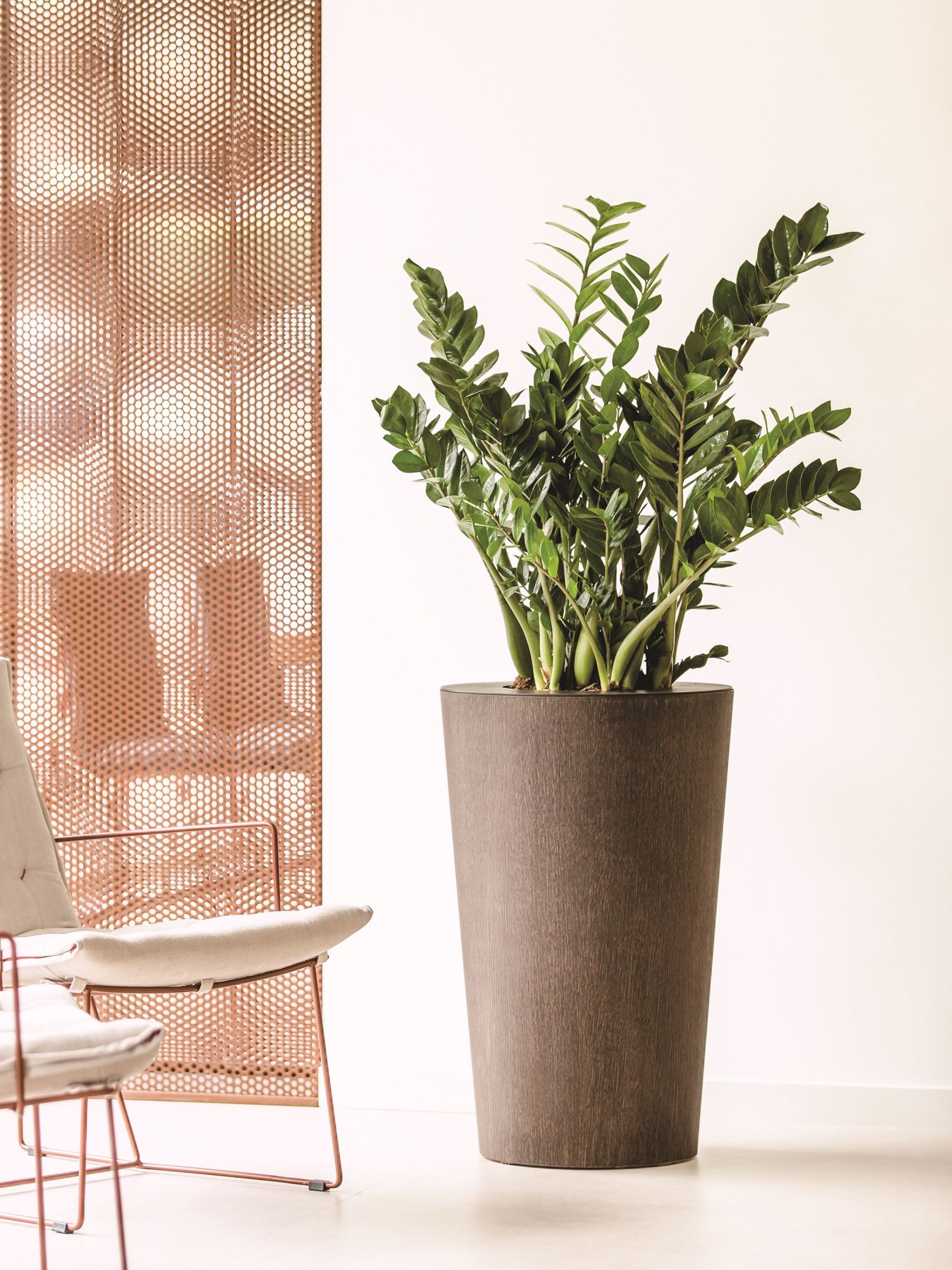 ARC | High plant pot High oak plant pot with automatic watering By ...