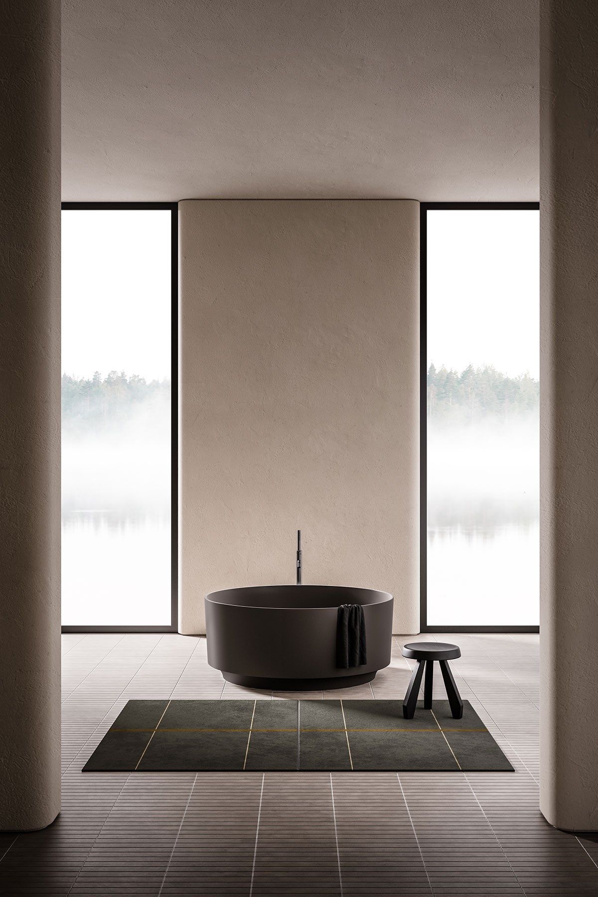 ARC Freestanding round Solid Surface bathtub By INBANI | design Norm Architects