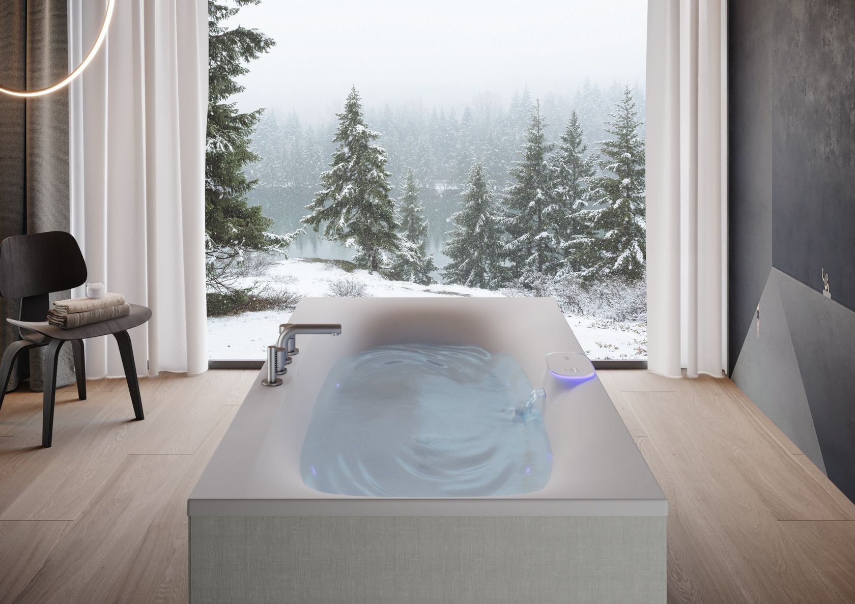 Rectangular acrylic bathtub ARGA® 180 By Jacuzzi® design Whynot Design