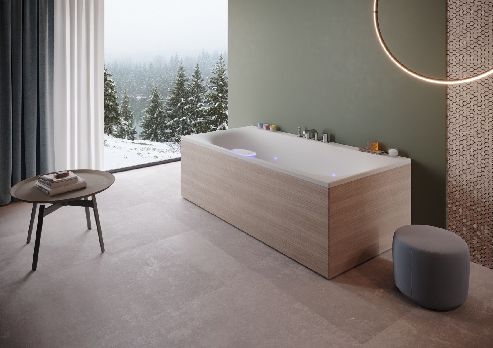 Rectangular acrylic bathtub ARGA® 180 By Jacuzzi® design Whynot Design
