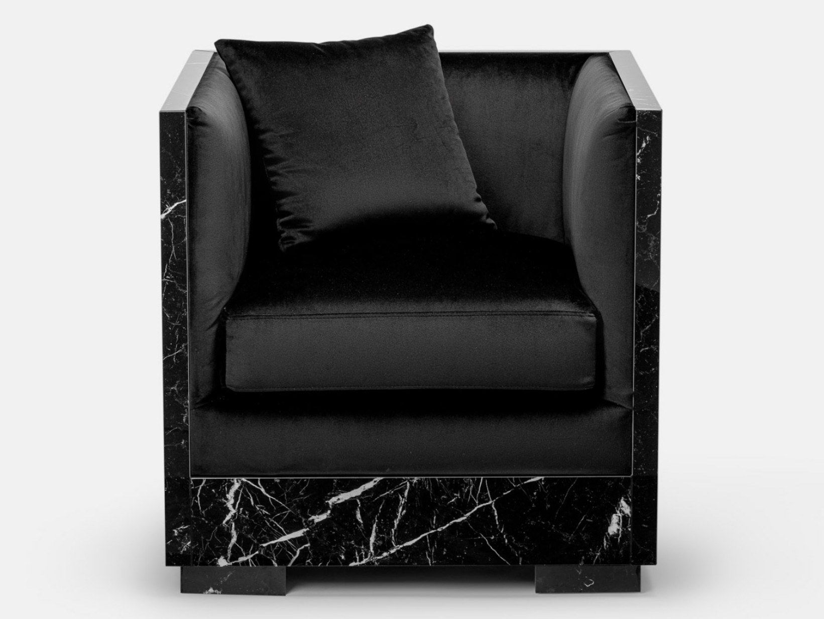Armchair in velvet and stoneware ARMCHAIR WITH MARBLE EFFECT By ...