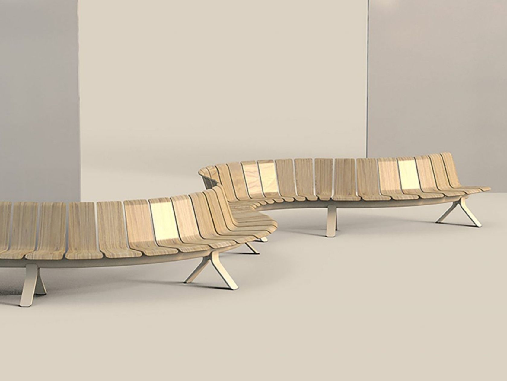 ASCENT BACK Modular multi-layer wood bench seating By Green Furniture ...