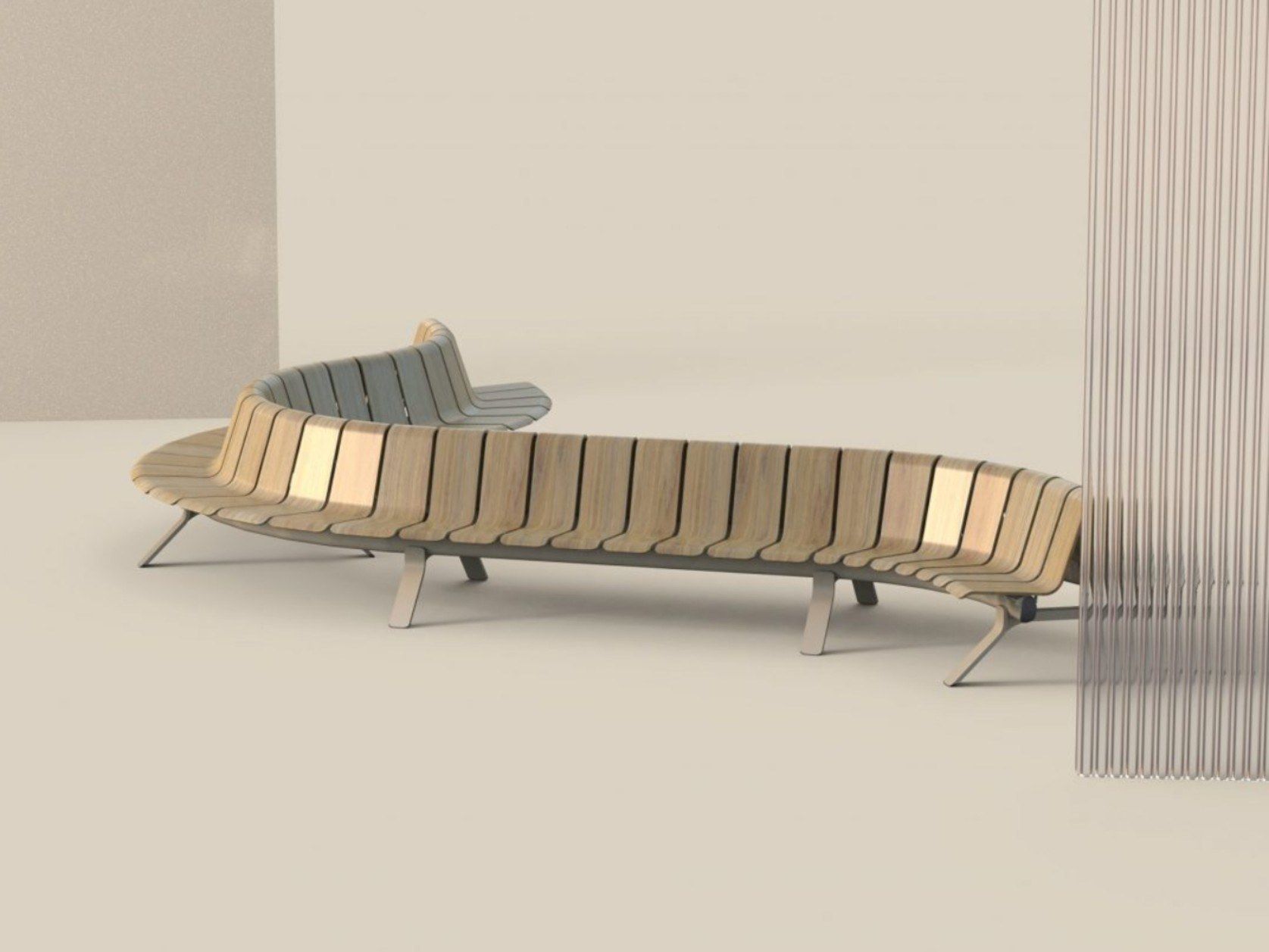 Modular multi-layer wood bench seating ASCENT DOUBLE BACK Ascent ...