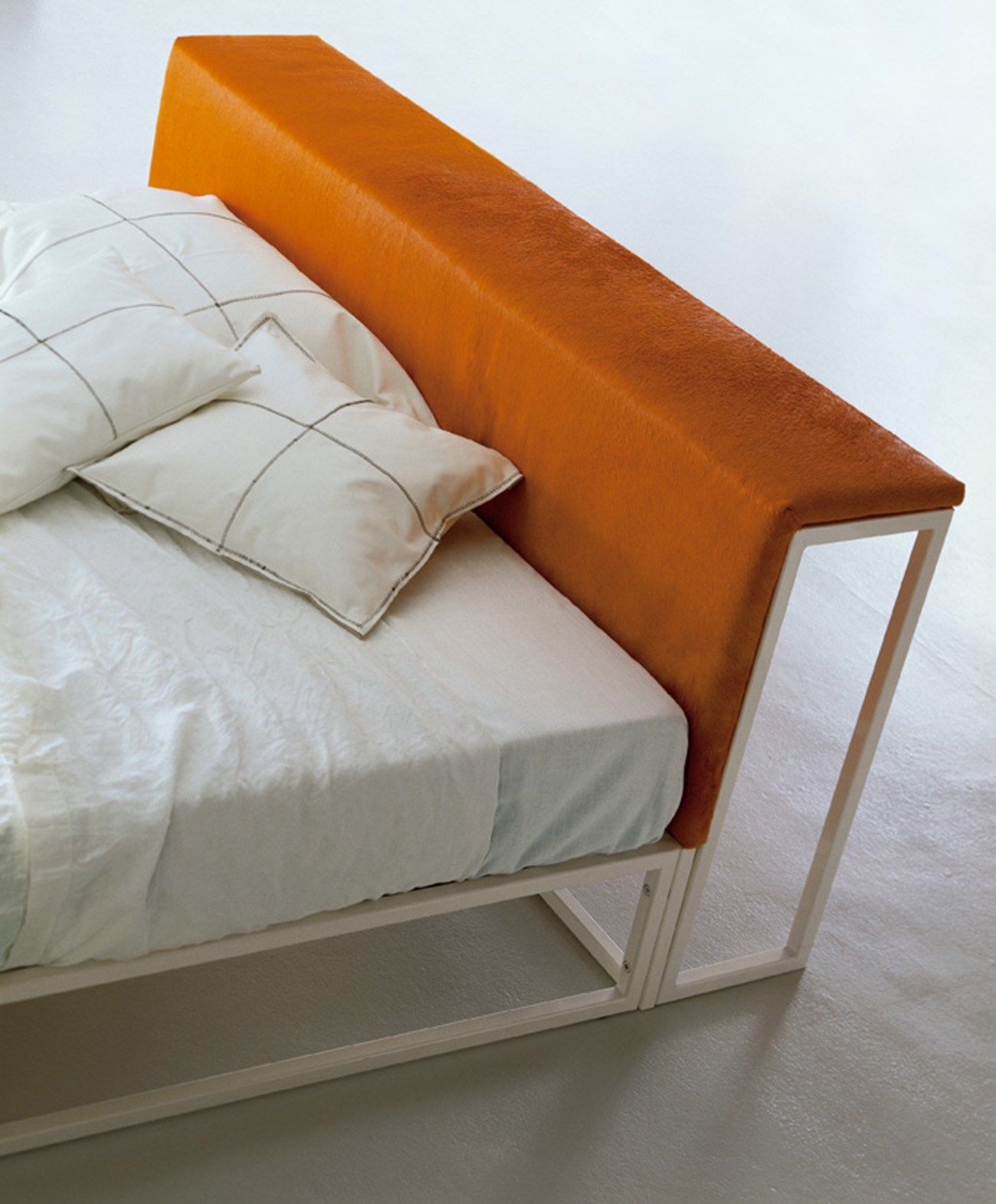 Steel double bed with upholstered headboard ASHA STEP By XAM design ...