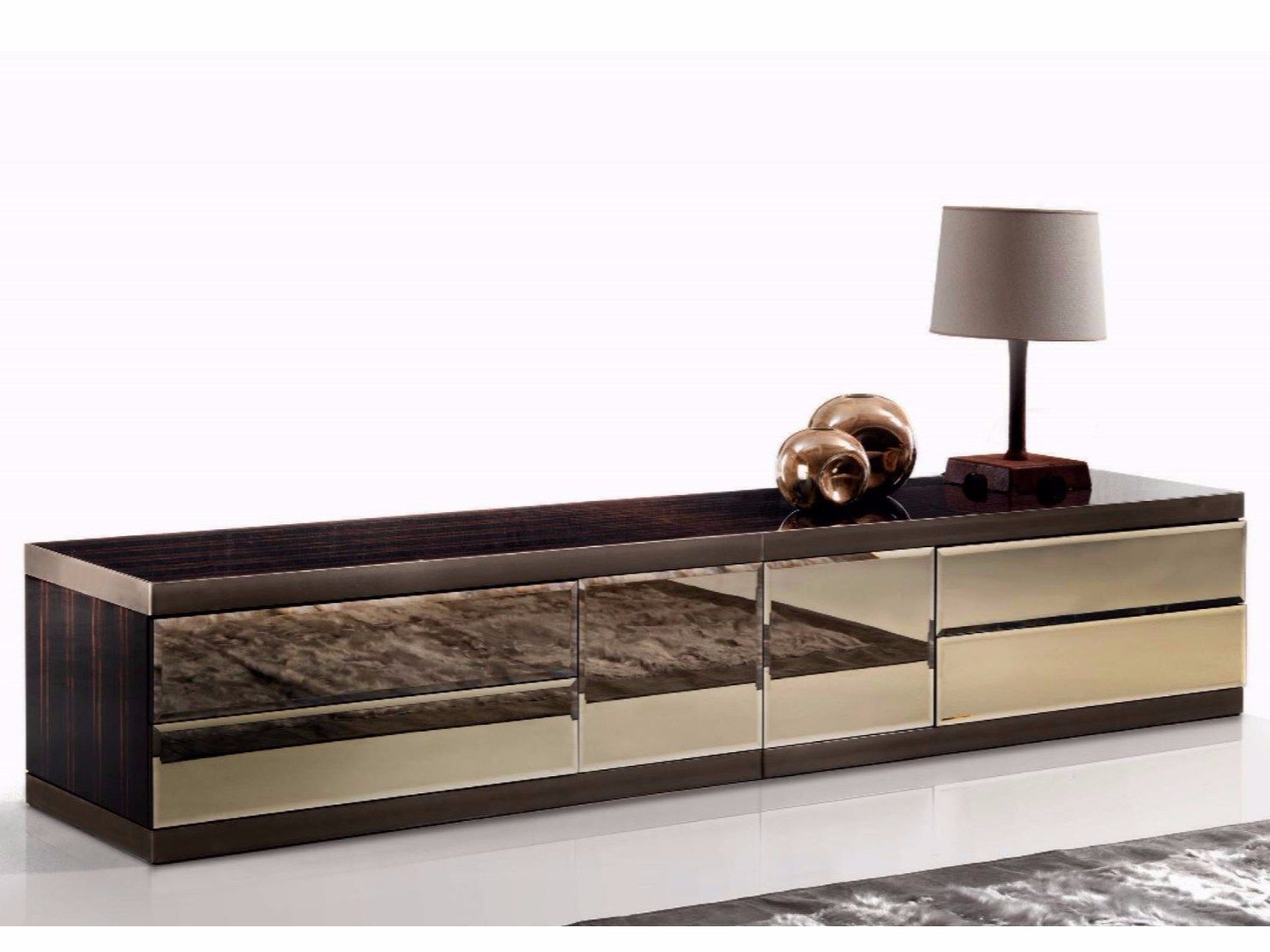 ASPEN | Mirrored glass sideboard By Longhi design Giuseppe Viganò