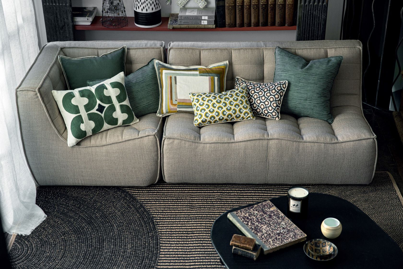 Rectangular linen cushion ATELIER By Élitis