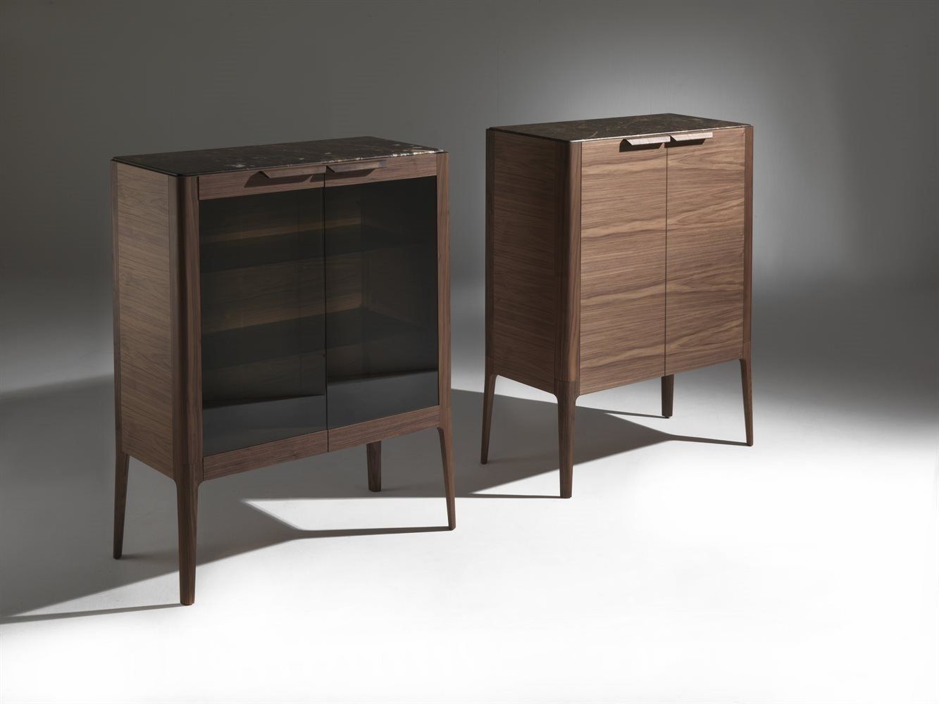 ATLANTE | Display cabinet Wooden highboard with crystal hinged doors By ...