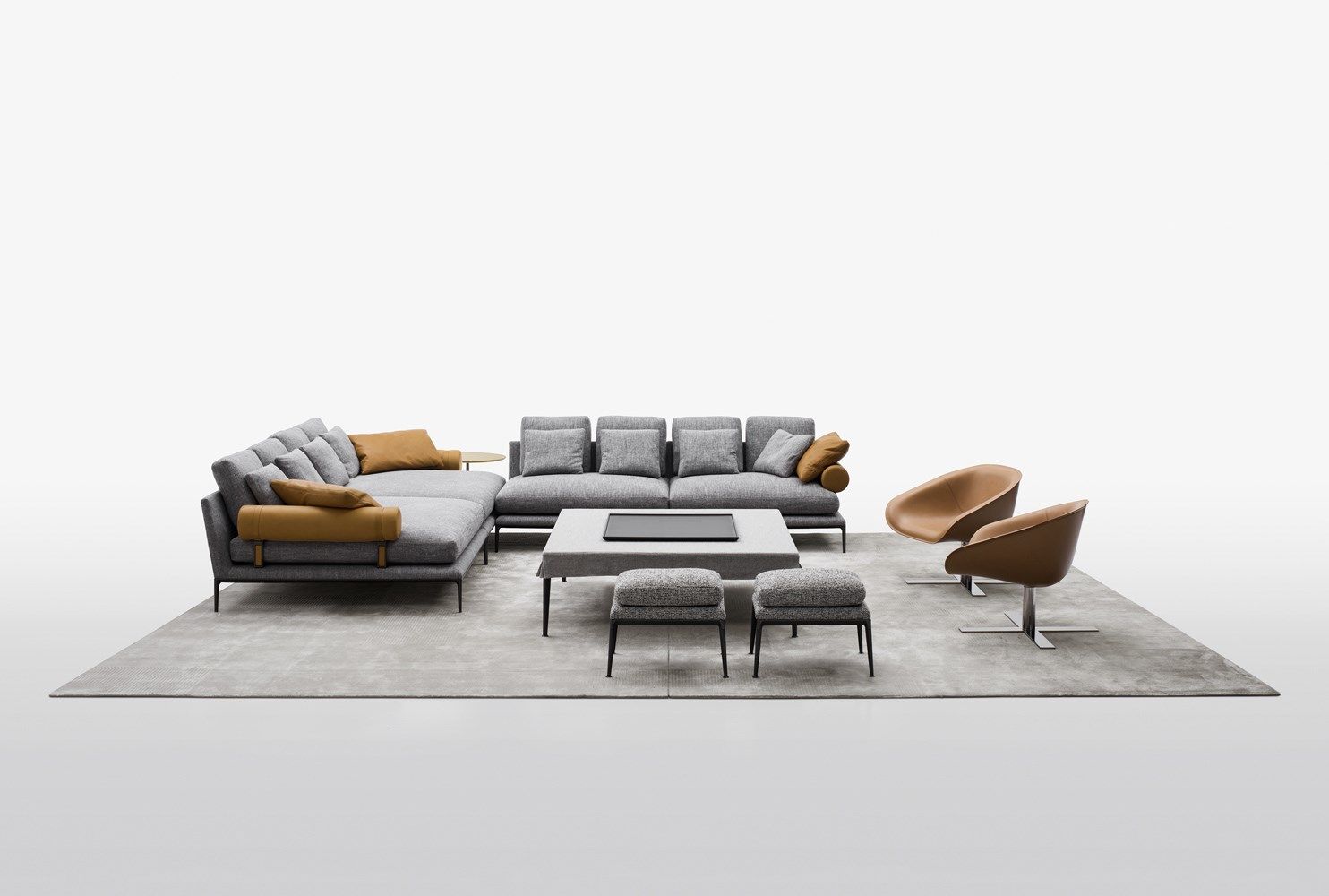 ATOLL Leather sofa By B&B Italia | design Antonio Citterio