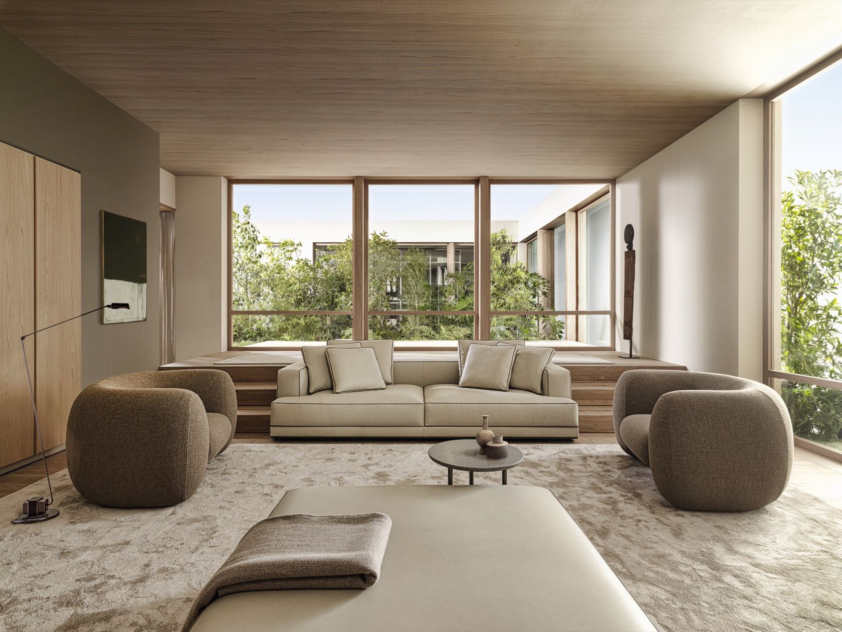 AUGUSTO 4 seater fabric sofa By Molteni & C. | design Vincent Van Duysen