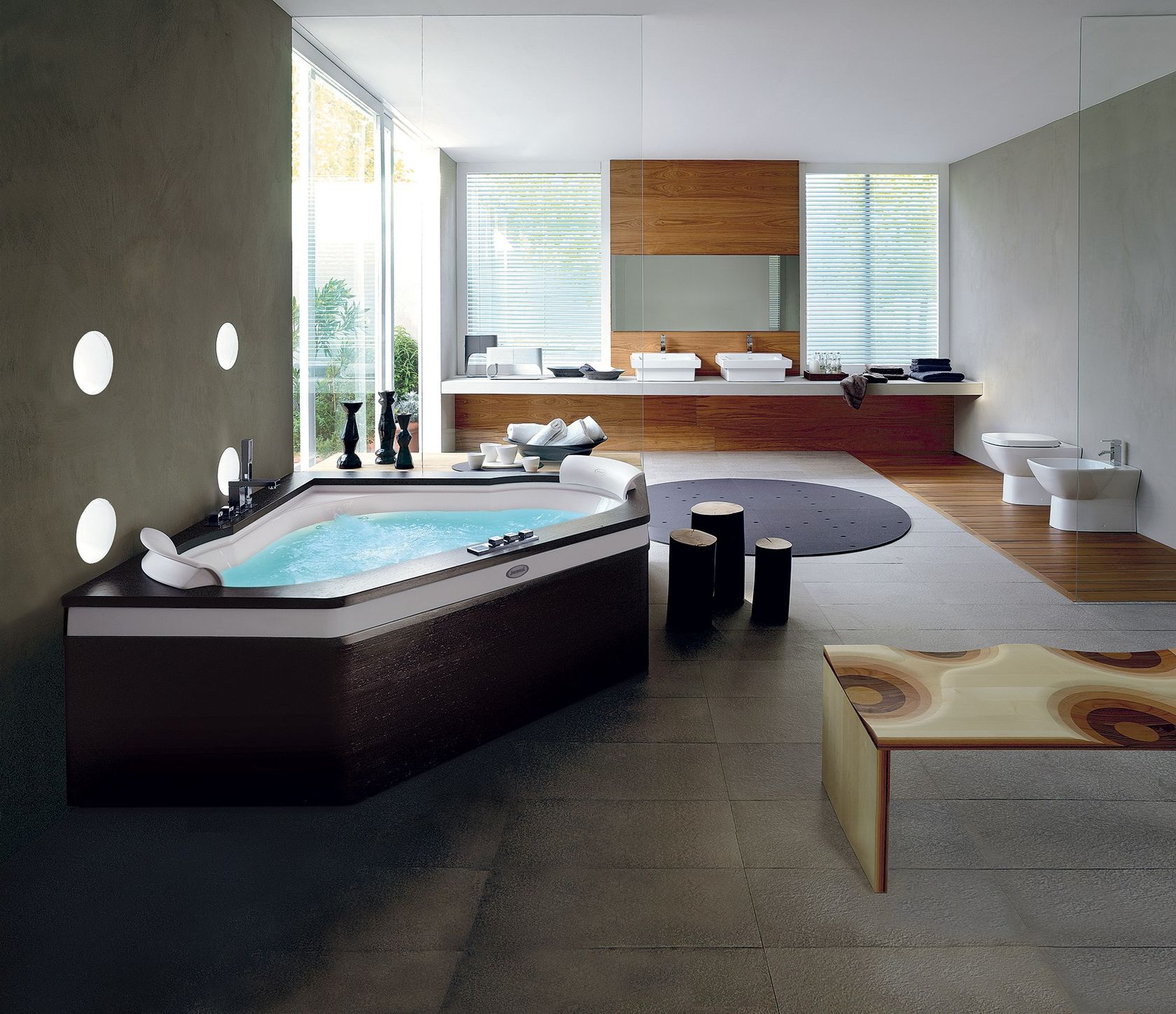 AURA CORNER 160 2 seater hydromassage corner bathtub By Jacuzzi ...