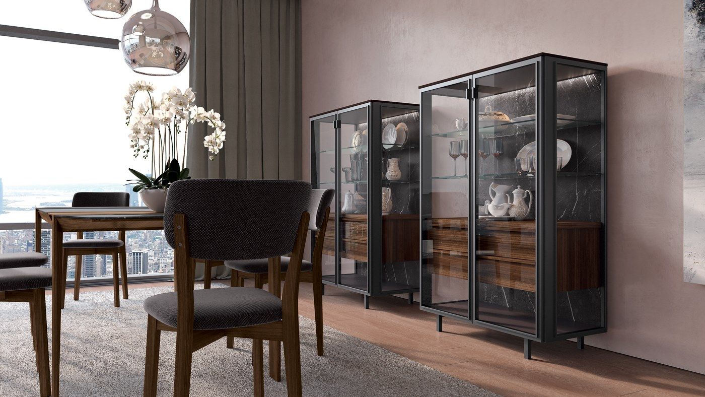 AURORA 02 | Display cabinet Wood and glass display cabinet By Febal Casa