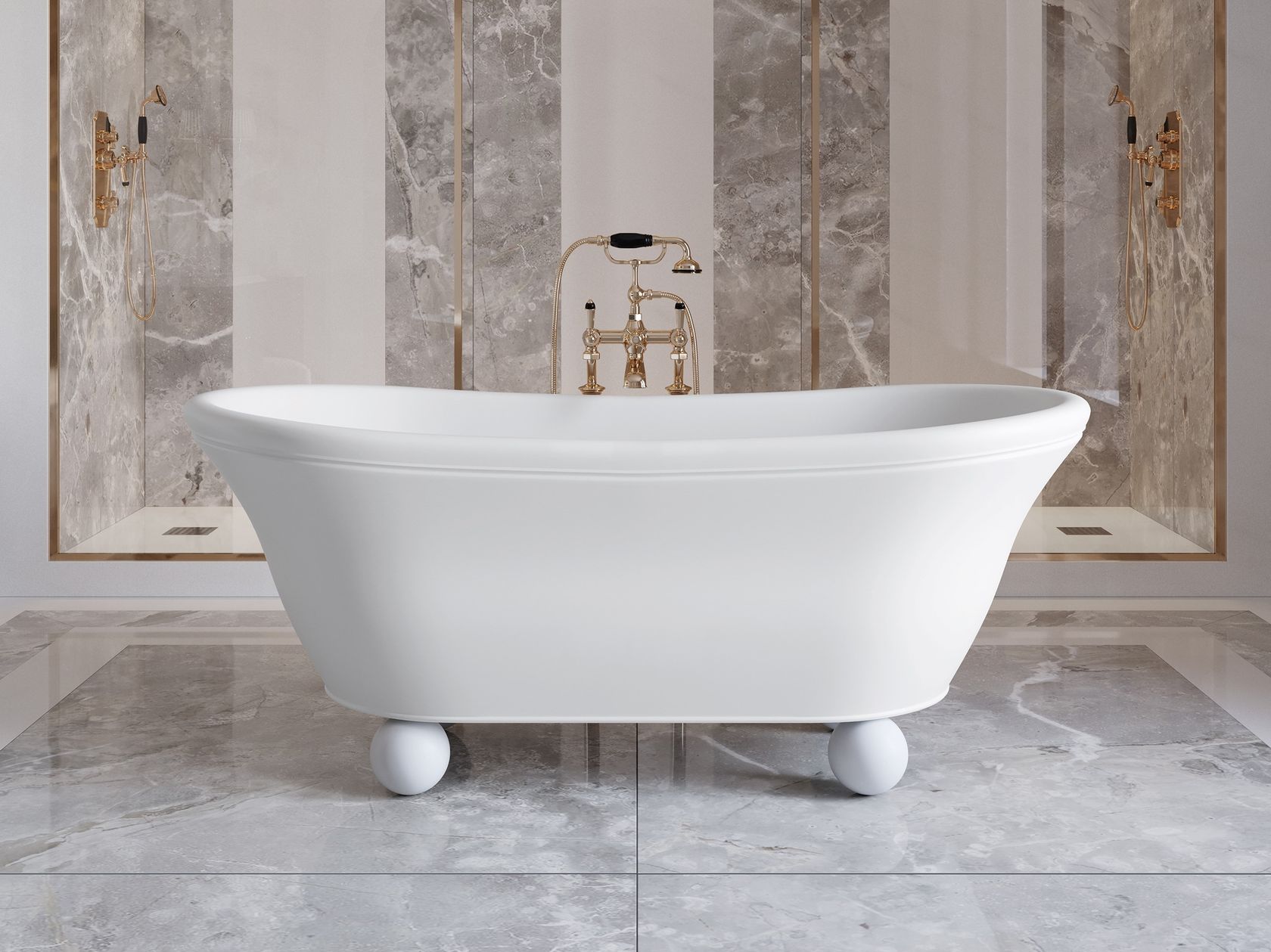 AURORA BIJOUX WHITE Freestanding White Tec Plus bathtub By Devon&Devon