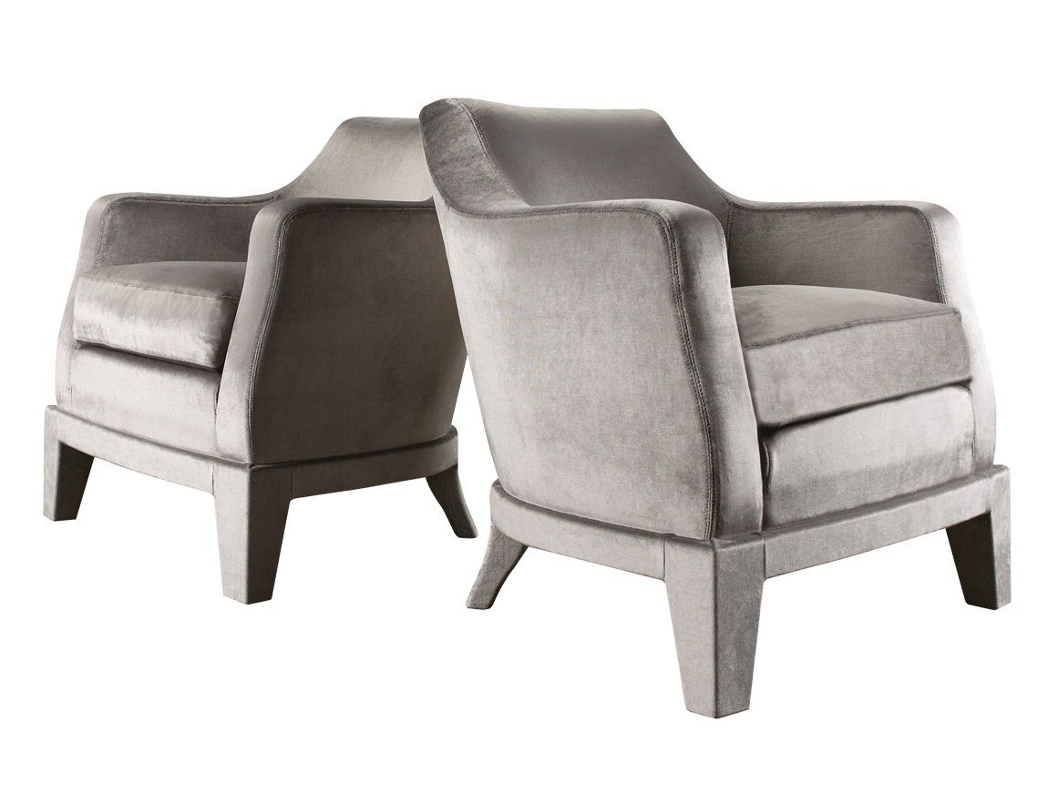 Upholstered fabric armchair with armrests AZIZA By Promemoria design ...