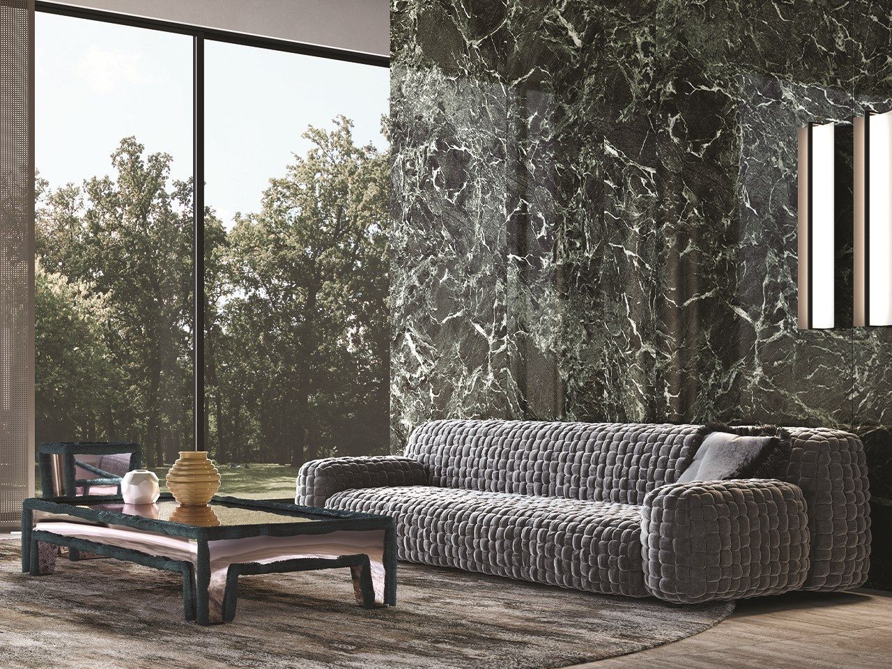 AZUL 3 seater velvet sofa By Turri | design Paola Navone