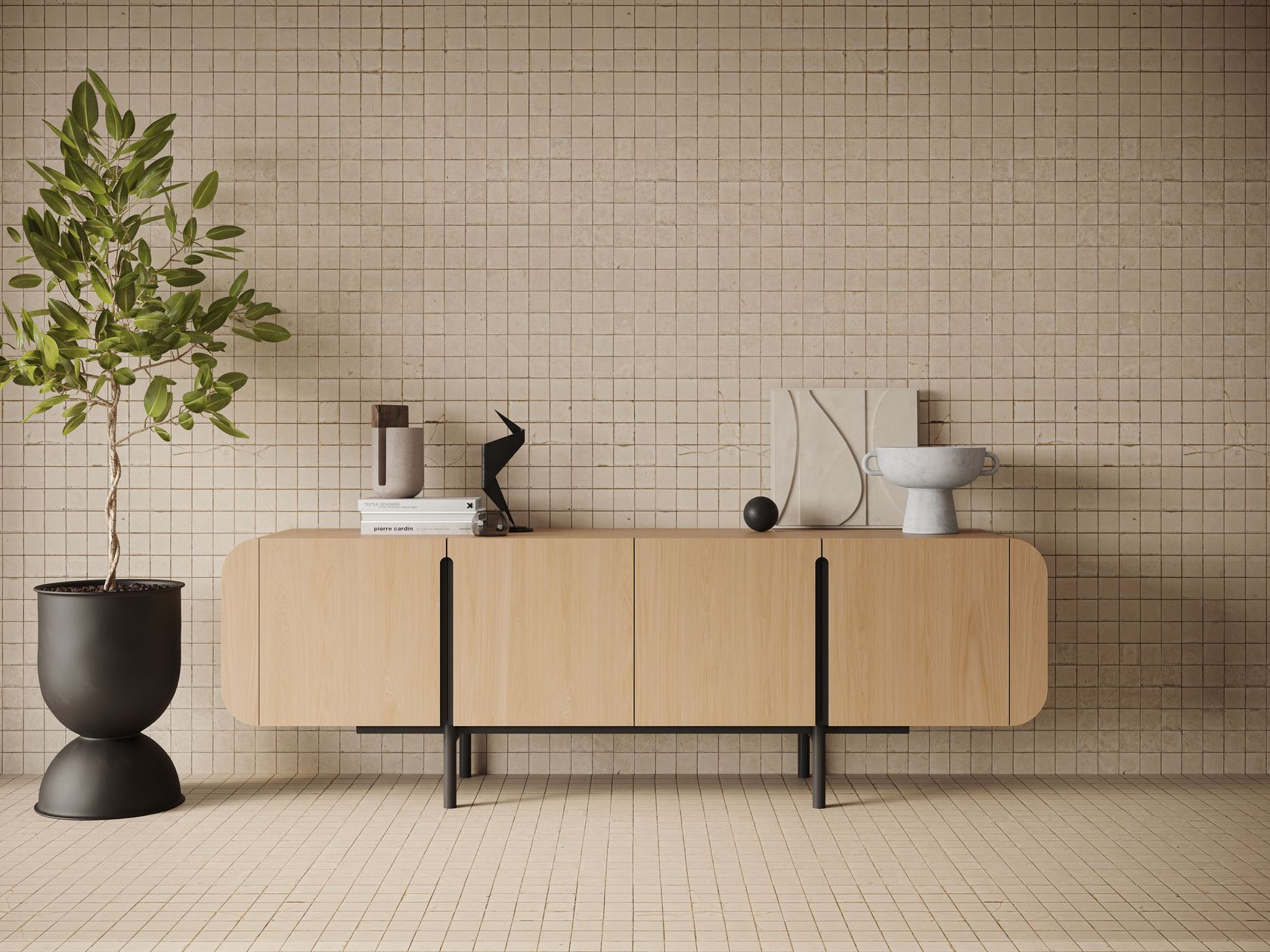 OM Solid wood sideboard with drawers By Anesis | design Athanasios Babalis