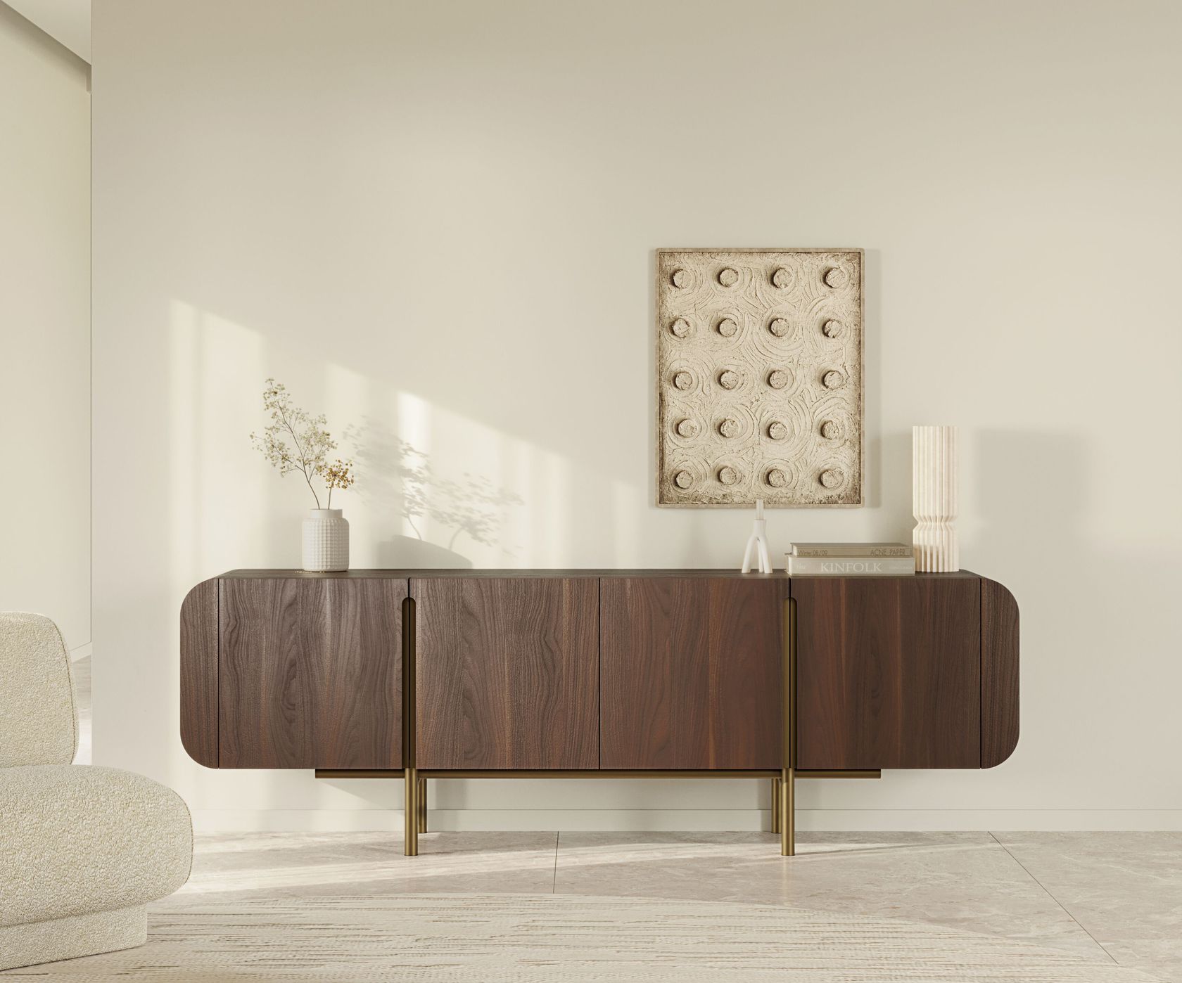 OM Solid wood sideboard with drawers By Anesis | design Athanasios Babalis