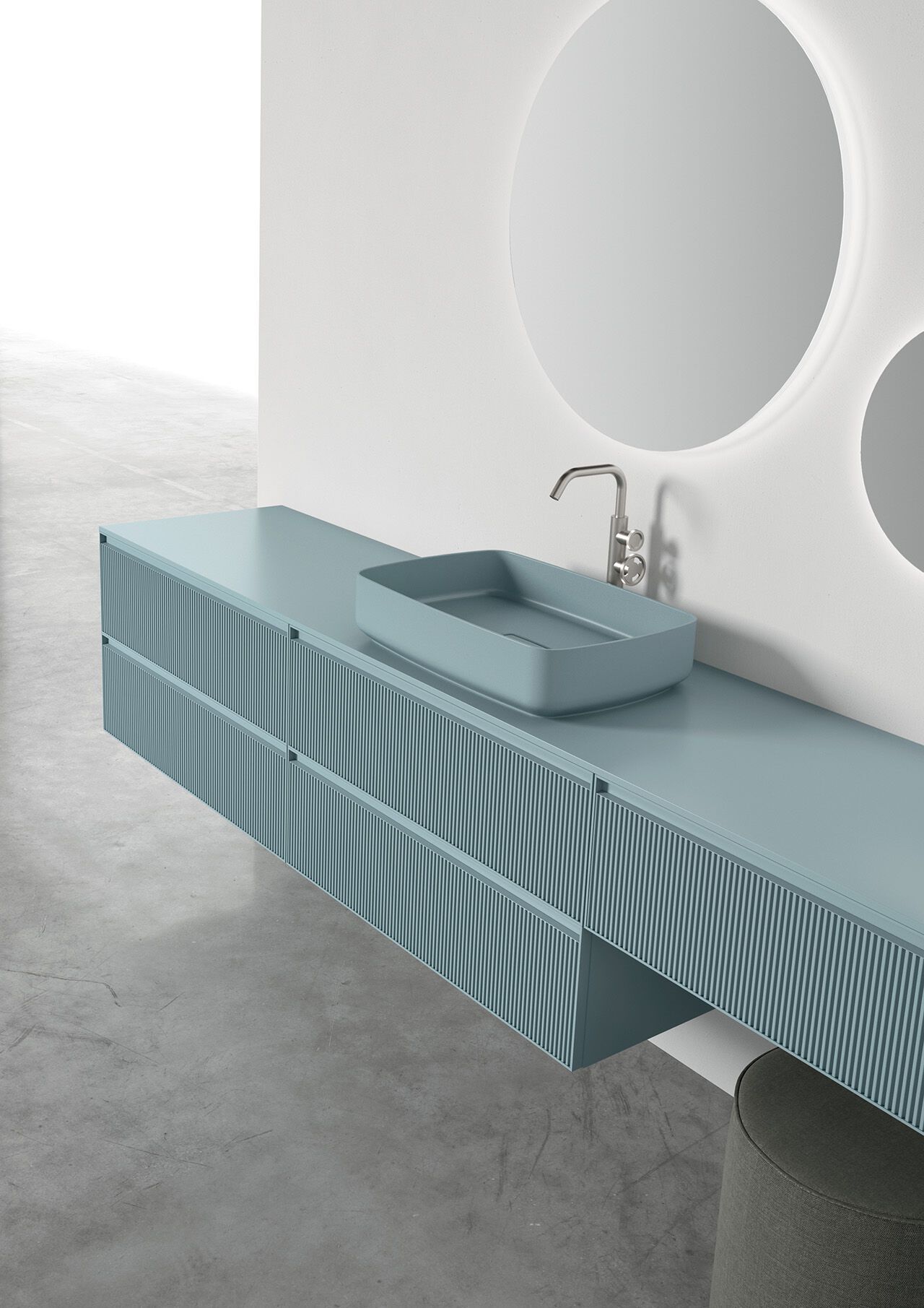 SHAPE - COMPOSITION 20 Floor-standing wooden vanity unit with drawers ...