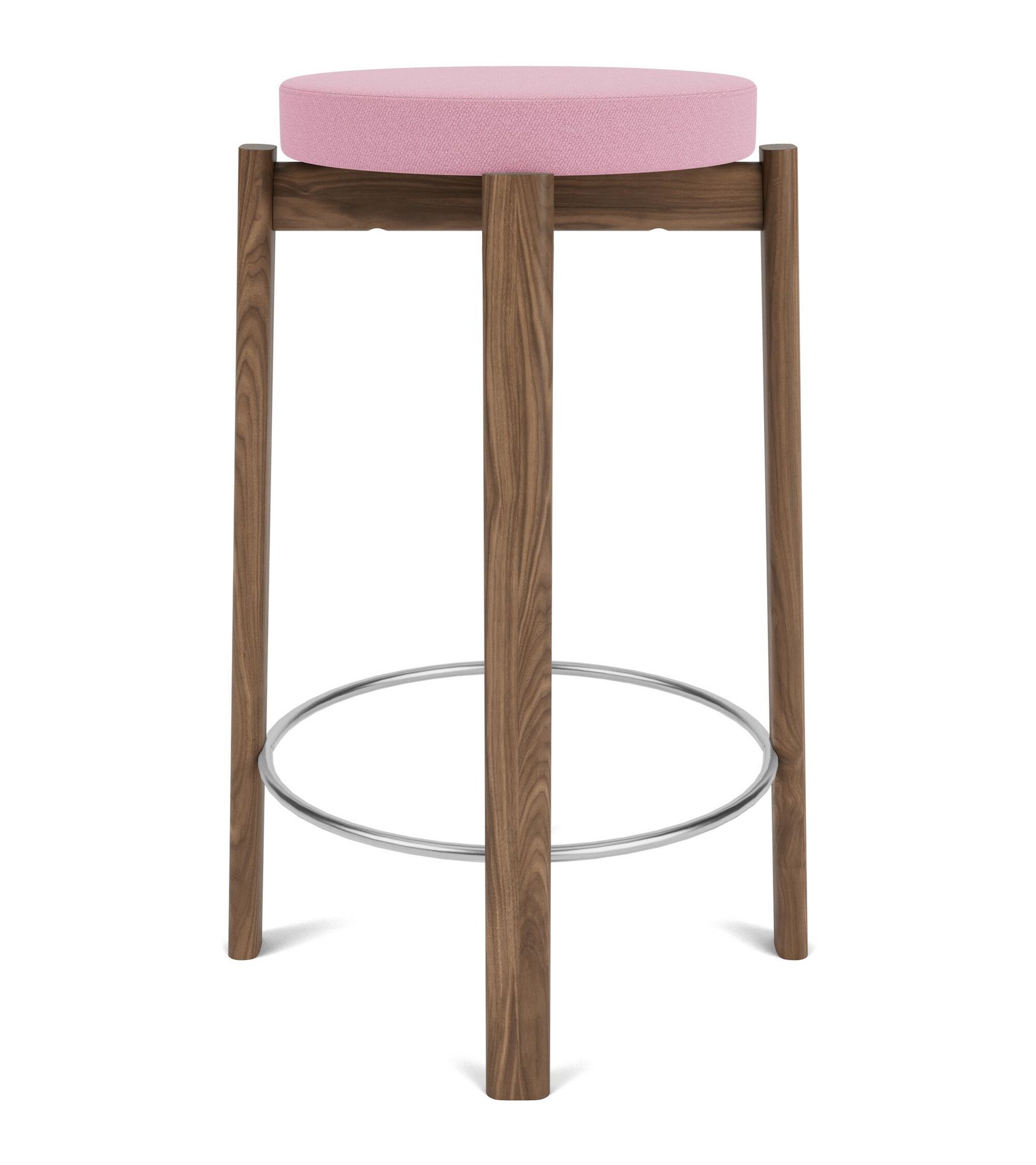 PASSAGE COUNTER STOOL Stackable wooden stool with integrated cushion By ...