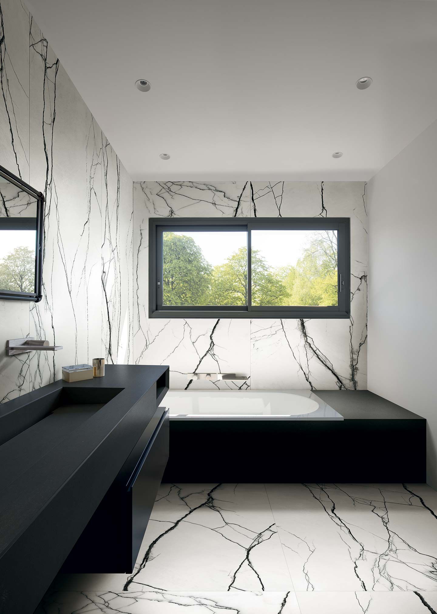 Pavimento/rivestimento in gres porcellanato effetto marmo B&W_MARBLE By Floor Gres